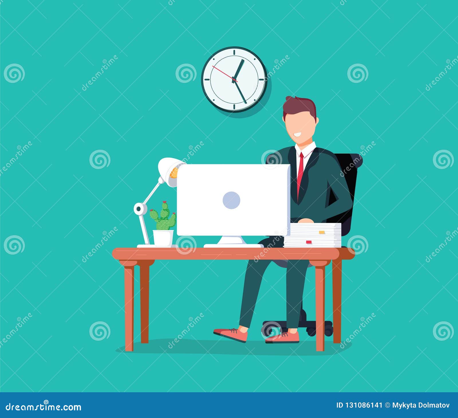 Businessman Hardworking Icon Vector. Businessman Working Brainstorming ...