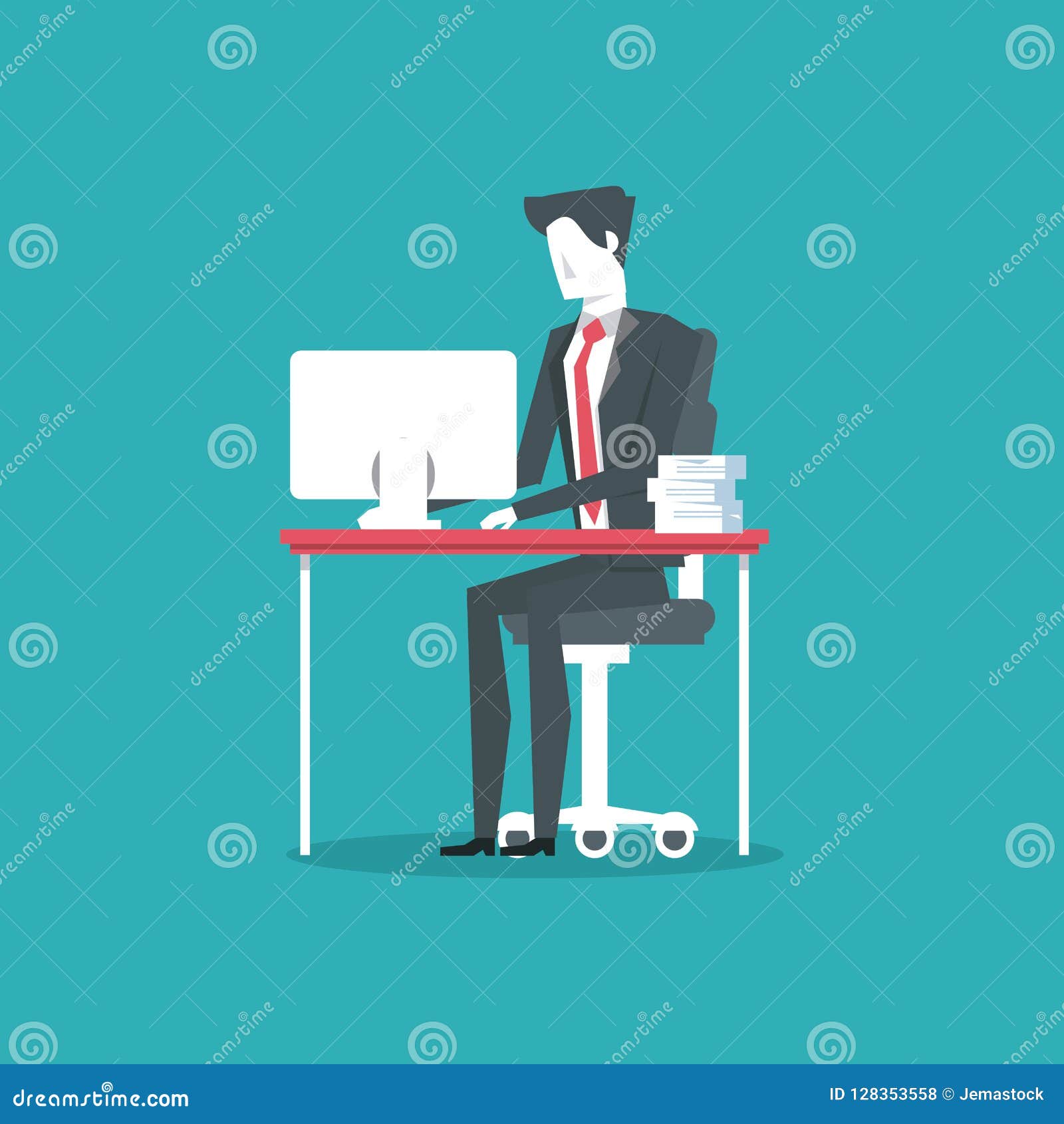 Businessman Hardworking Icon Vector Stock Vector - Illustration of ...