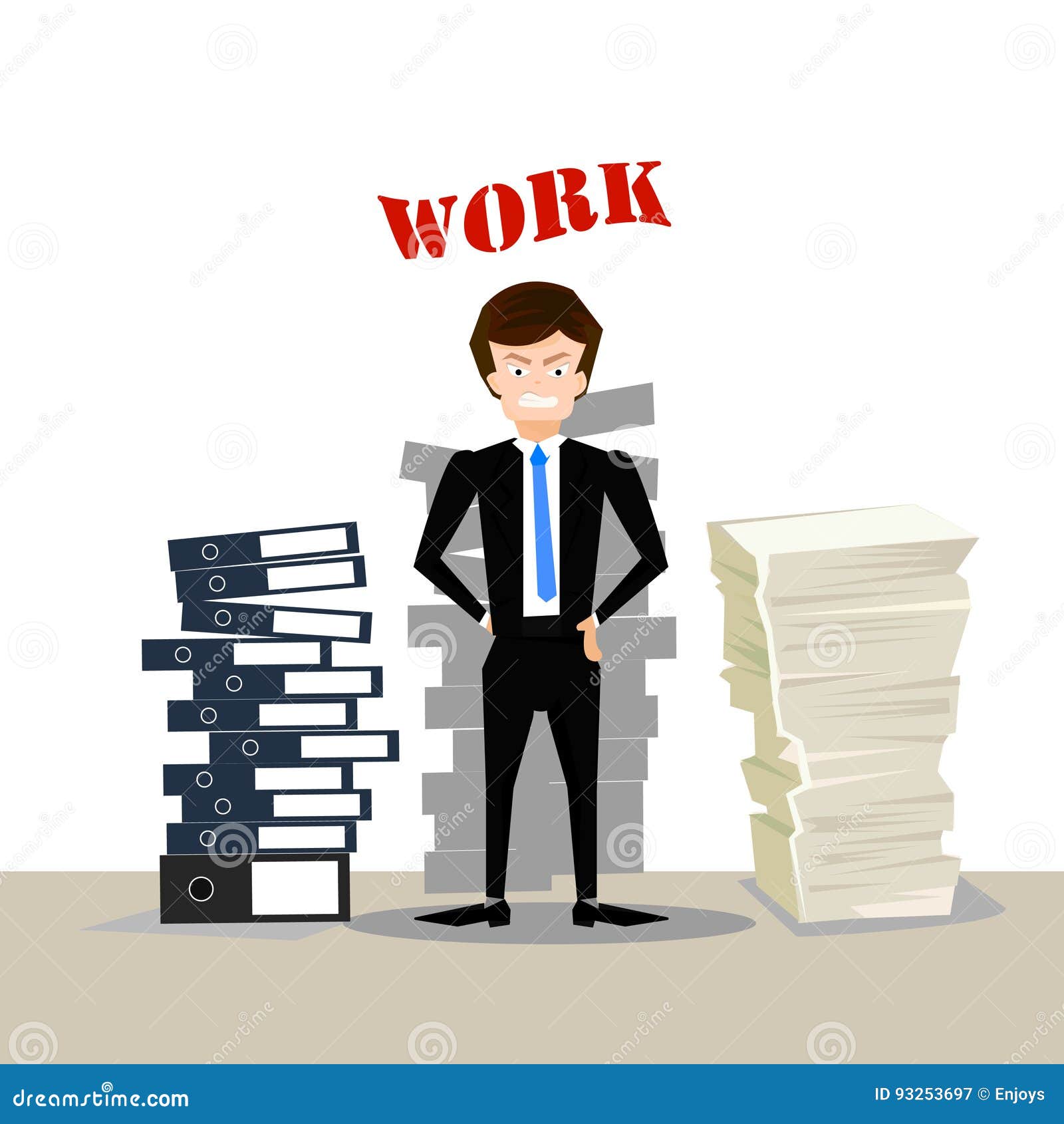Businessman & Hardworking Illustration Stock Illustration ...