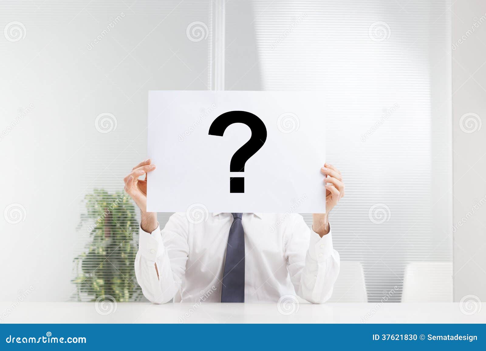 Businessman has a doubt stock photo. Image of helping - 37621830