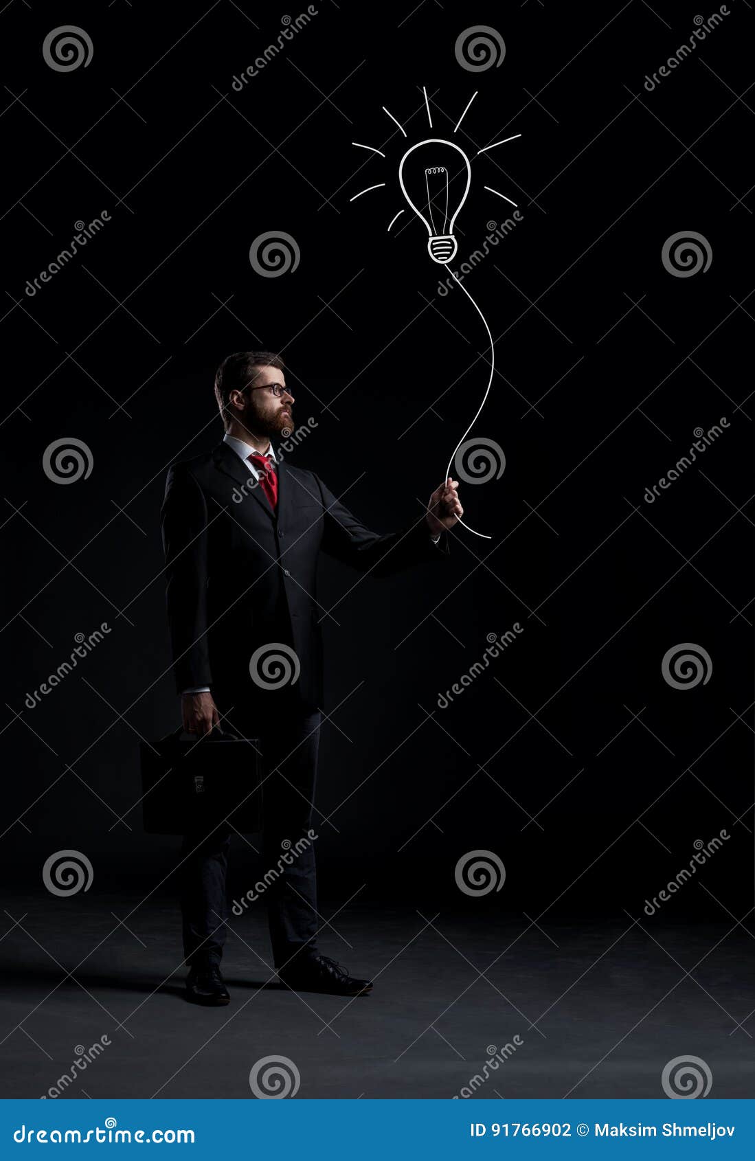 Businessman has an idea. stock photo. Image of concept - 91766902