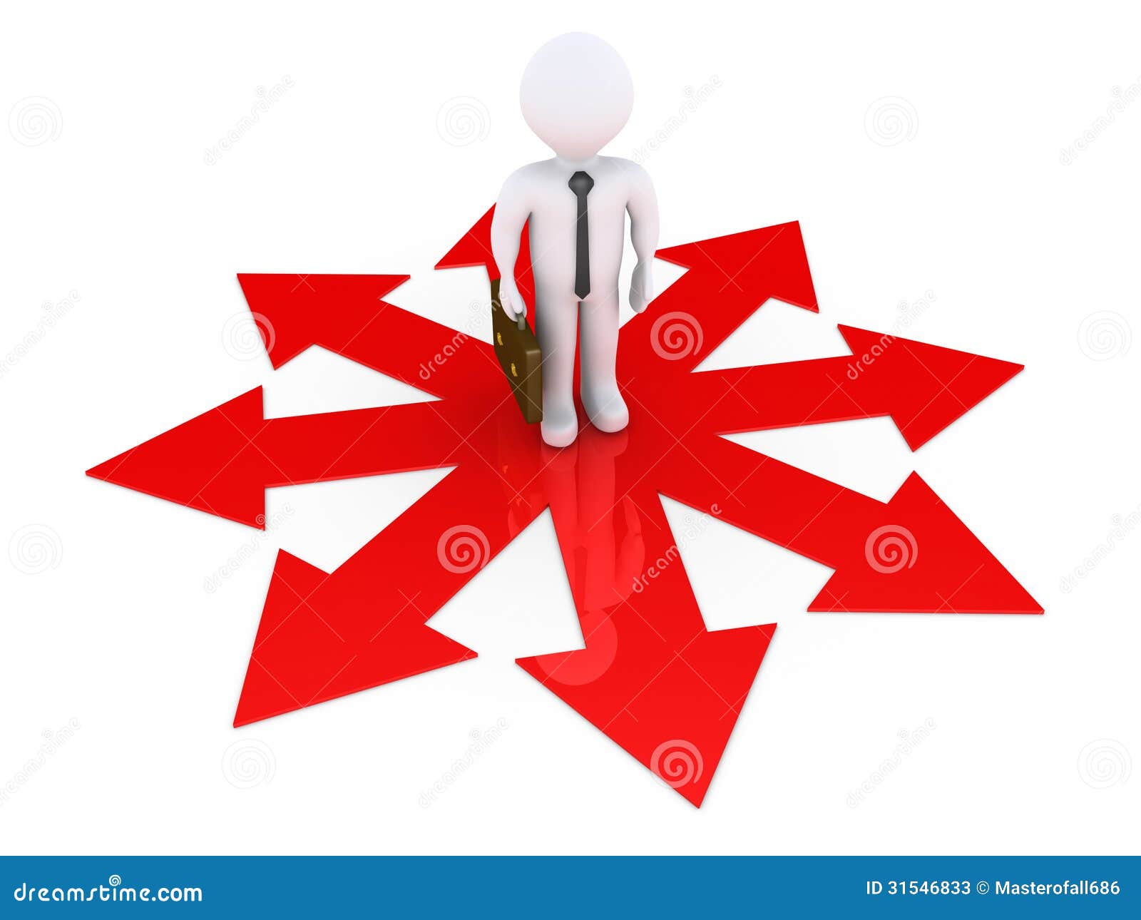 Businessman Has Many Options Stock Illustration Illustration Of