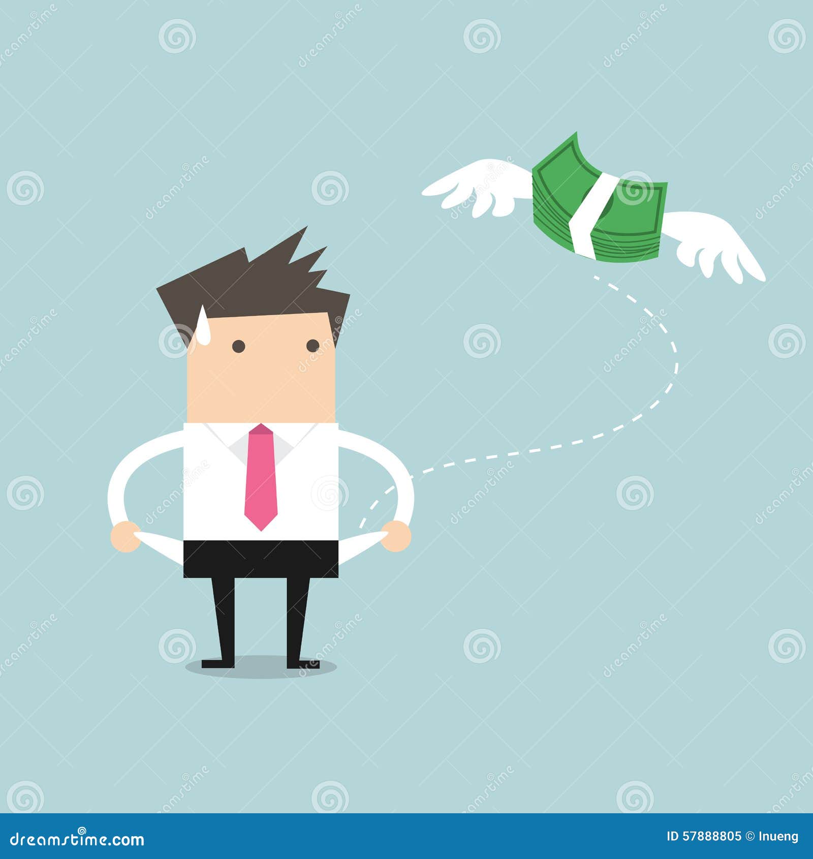 Businessman has no money stock vector. Illustration of icon - 57888805