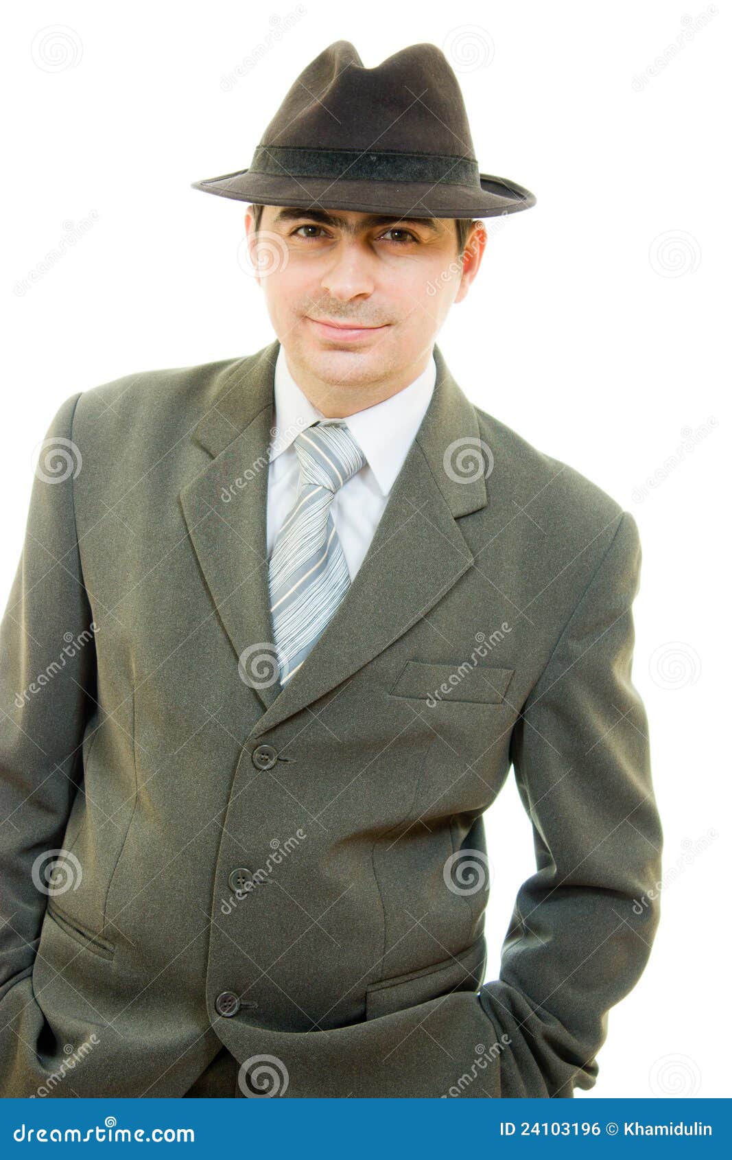 A businessman in a hat stock photo. Image of adult, handsome - 24103196