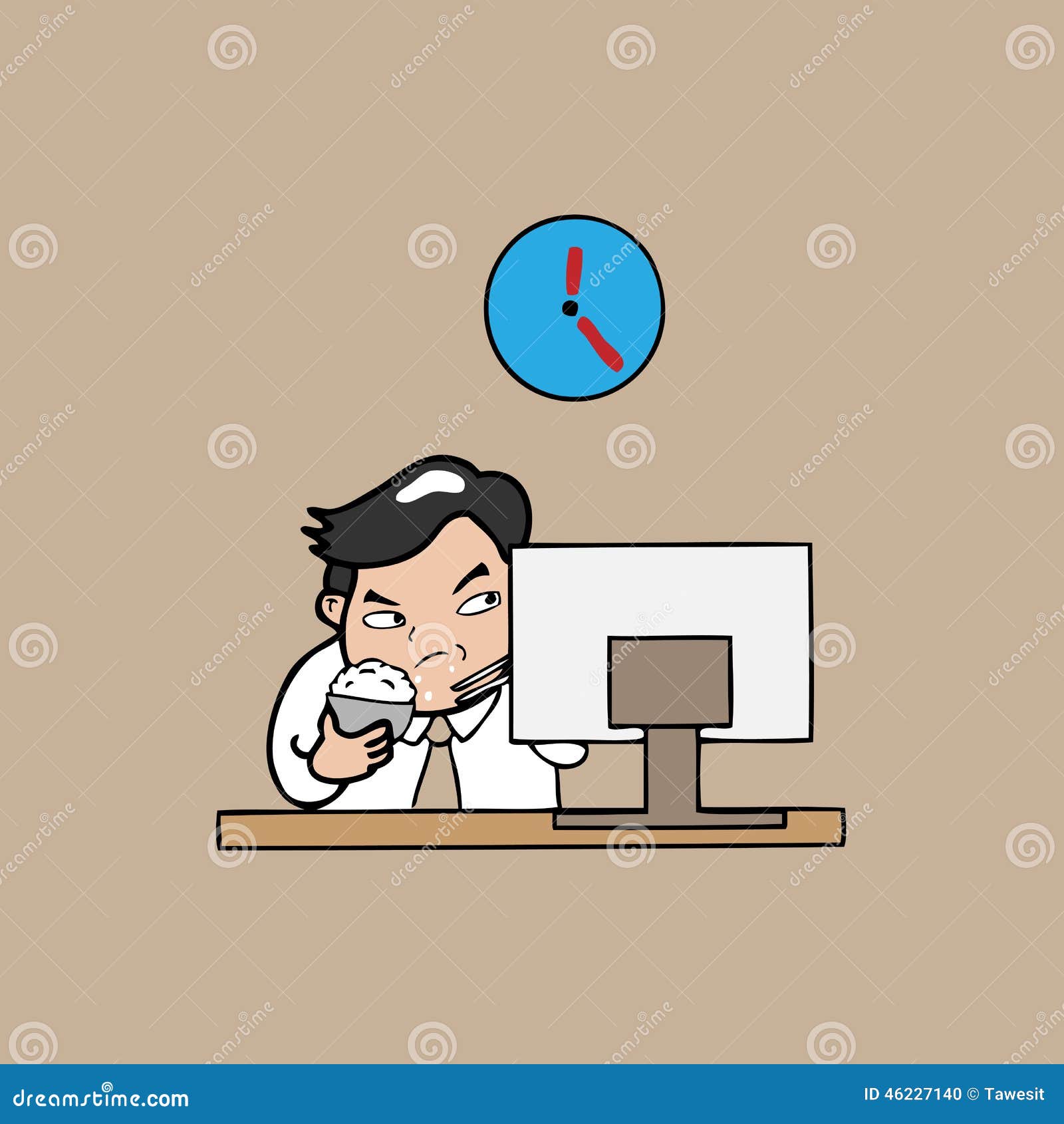Businessman Have Lunch at Work Stock Vector - Illustration of ...