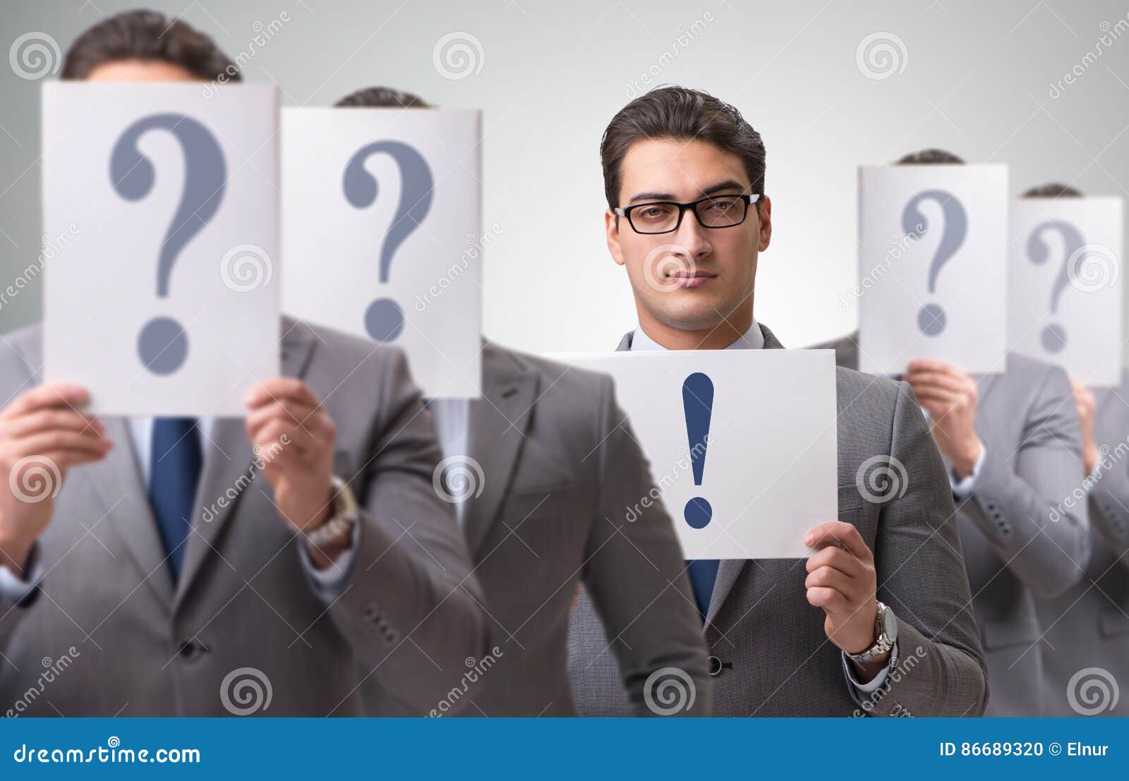 The Businessman Having Answer To Many Questions Stock Photo - Image of ...