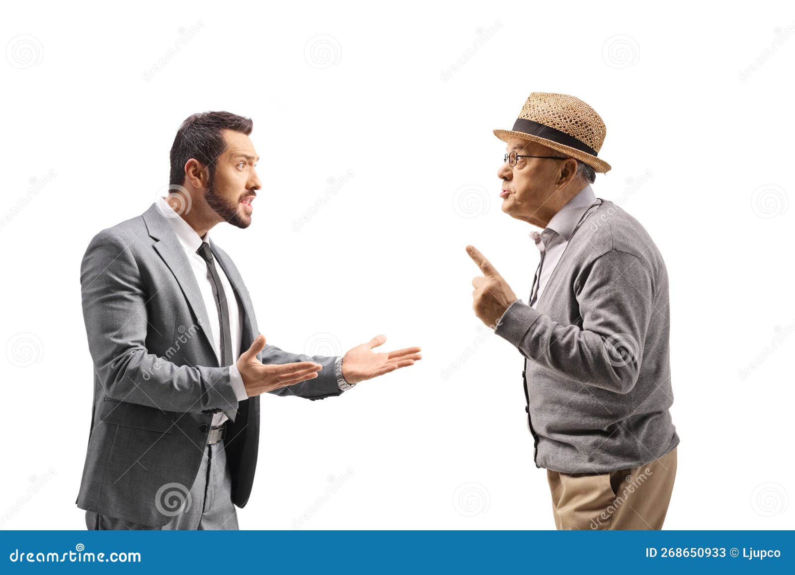 Businessman Having an Argument with an Elderly Man Stock Image - Image ...