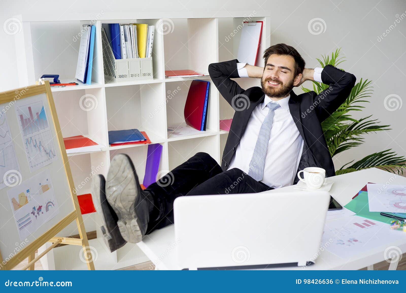Businessman Having a Coffee Break Stock Photo - Image of businessman ...