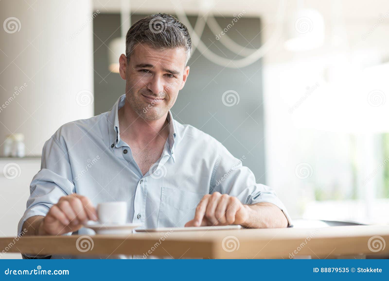 Businessman Having a Coffee Break Stock Image - Image of cafe, smiling ... Businessman Having a Coffee Break Stock Image - Image of cafe, smiling ...