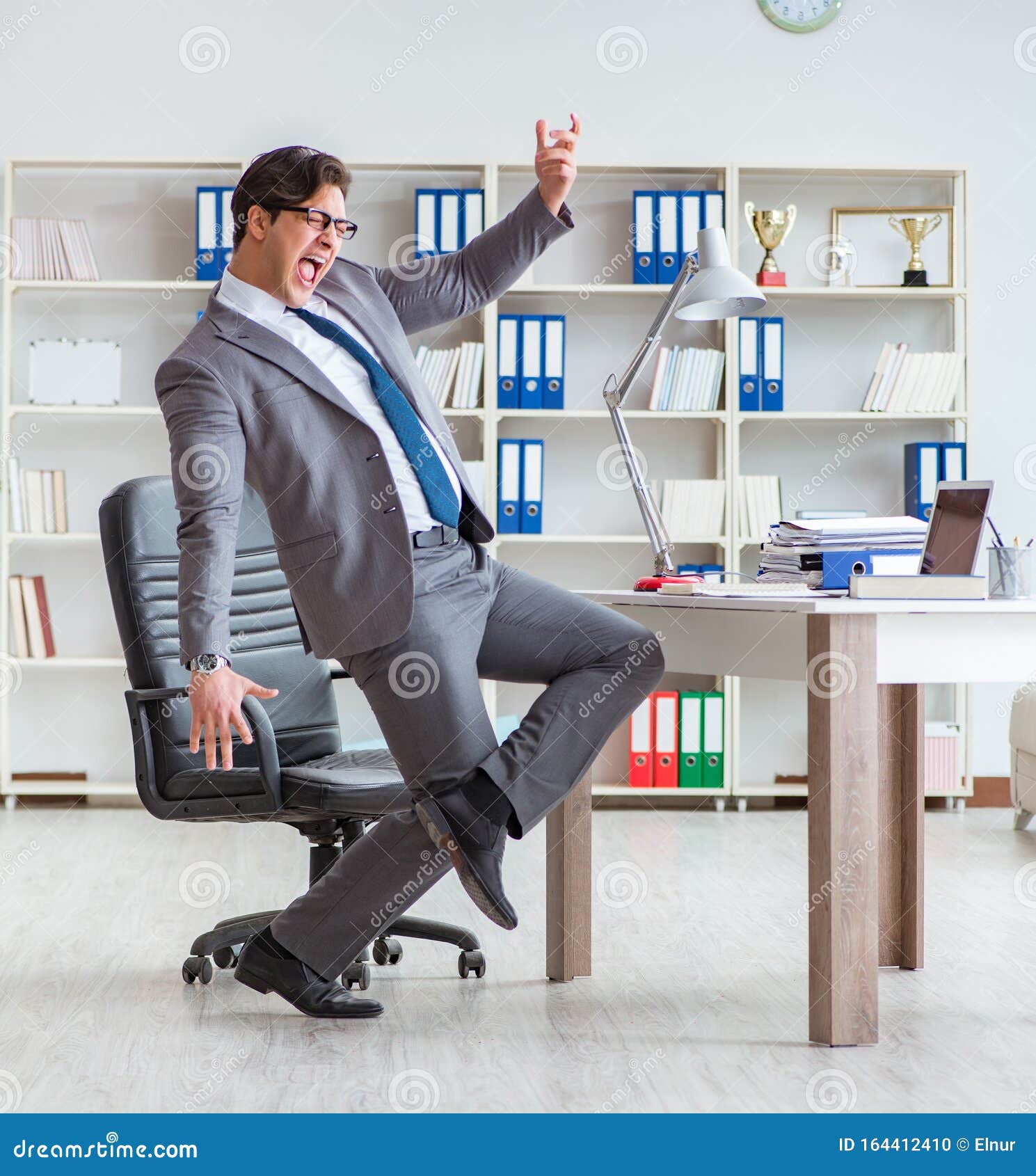 Businessman Having Fun Taking a Break in the Office at Work Stock Photo ...