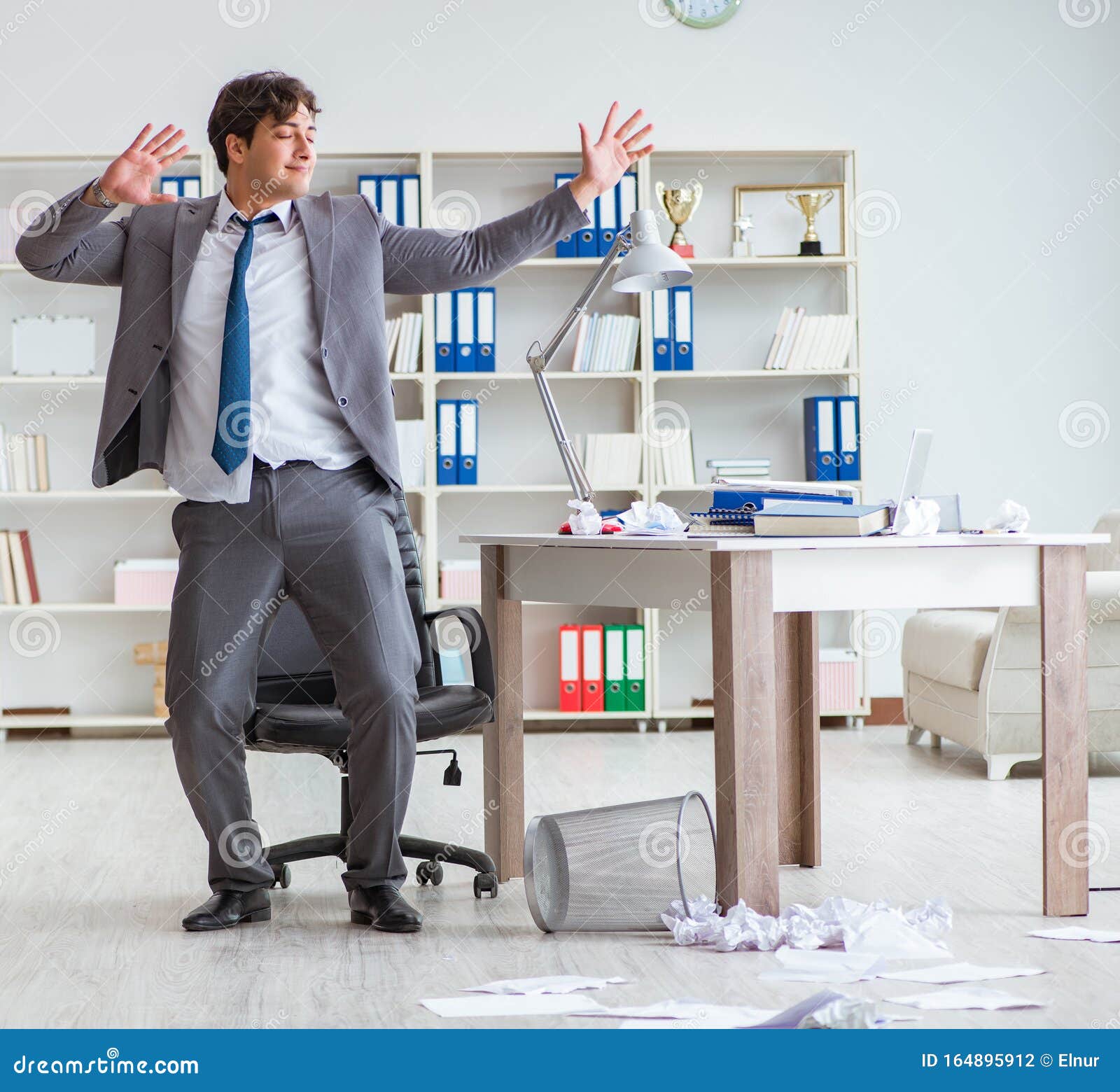 Businessman Having Fun Taking a Break in the Office at Work Stock Photo ...