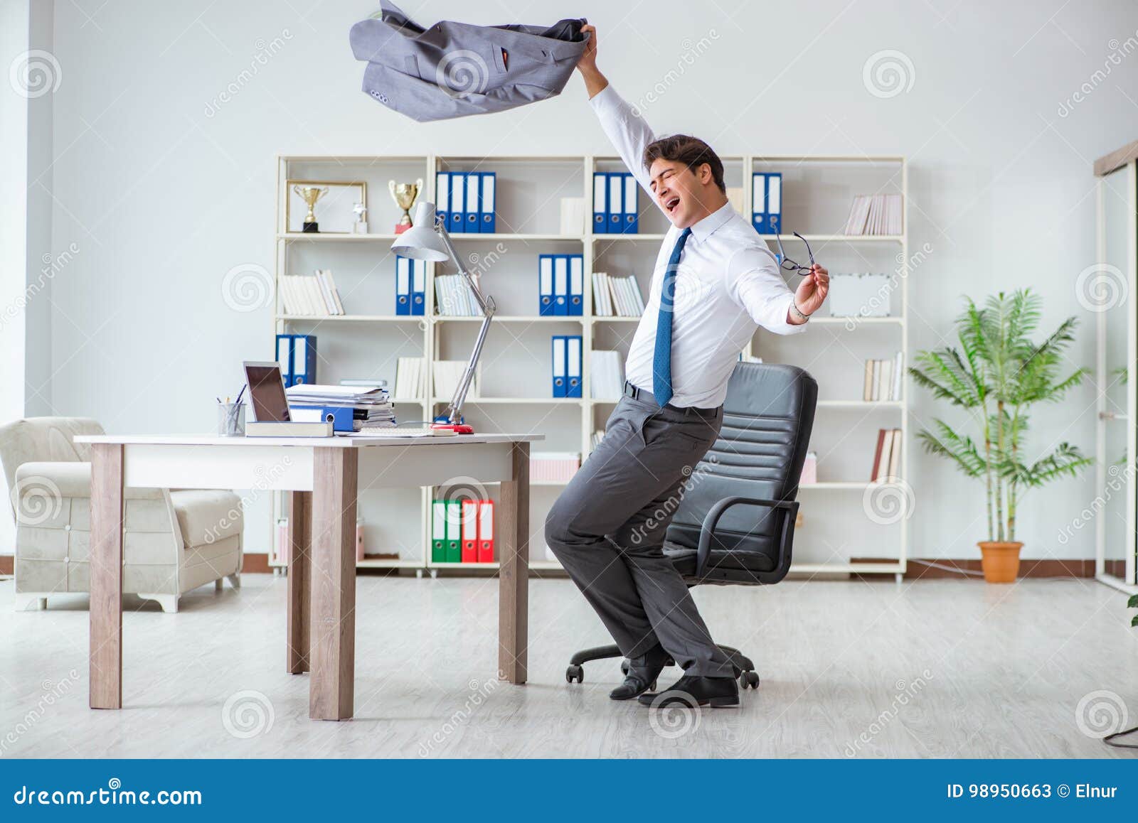 The Businessman Having Fun Taking a Break in the Office at Work Stock ...