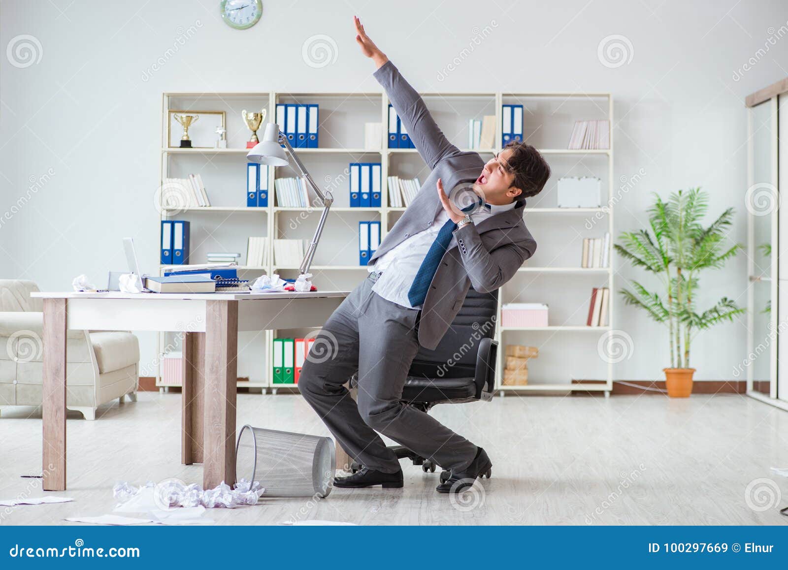 The Businessman Having Fun Taking a Break in the Office at Work Stock ...
