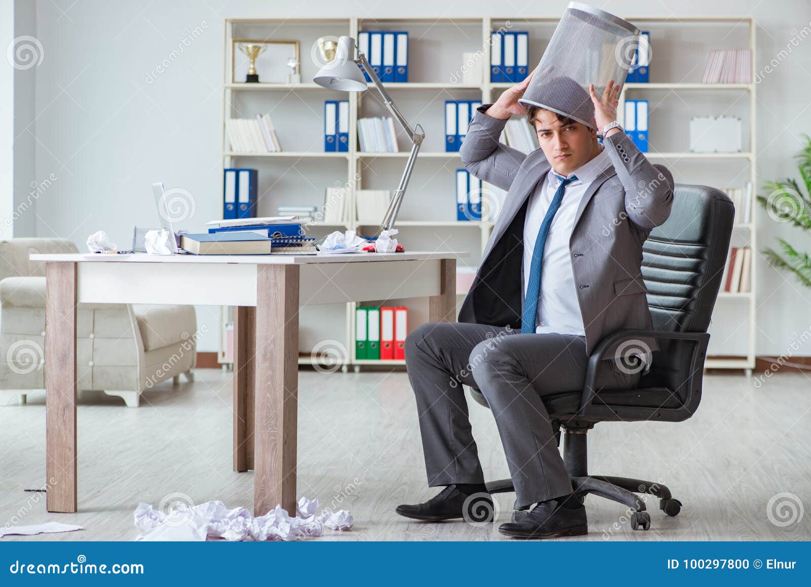 The Businessman Having Fun Taking a Break in the Office at Work Stock ...