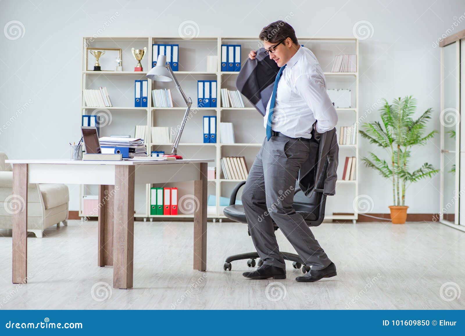 The Businessman Having Fun Taking a Break in the Office at Work Stock ...