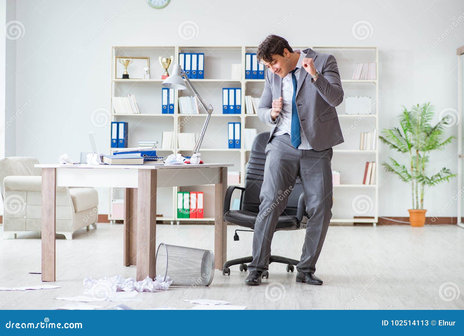 The Businessman Having Fun Taking a Break in the Office at Work Stock ...