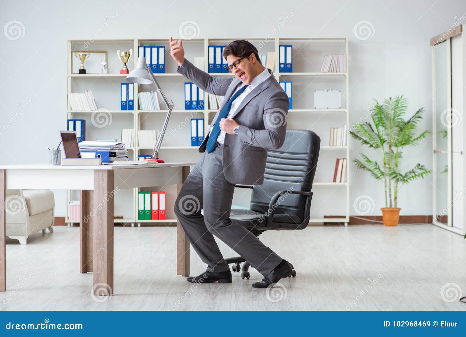 The Businessman Having Fun Taking a Break in the Office at Work Stock ...