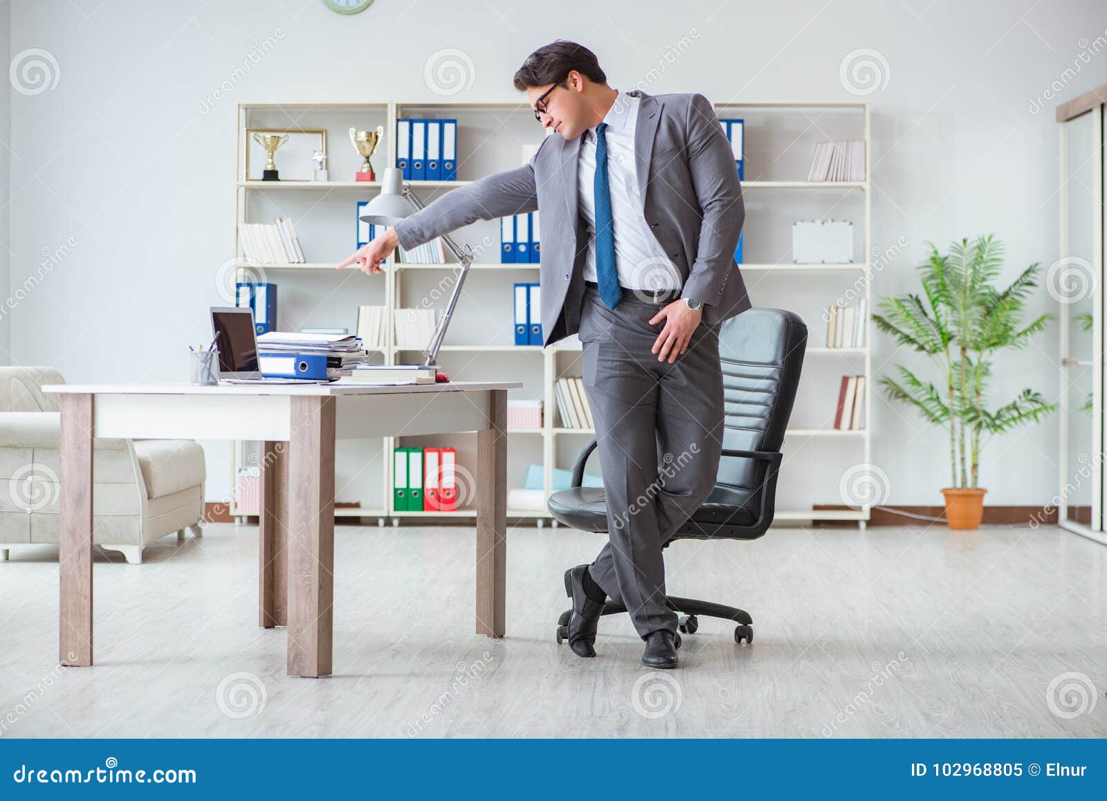 The Businessman Having Fun Taking a Break in the Office at Work Stock ...