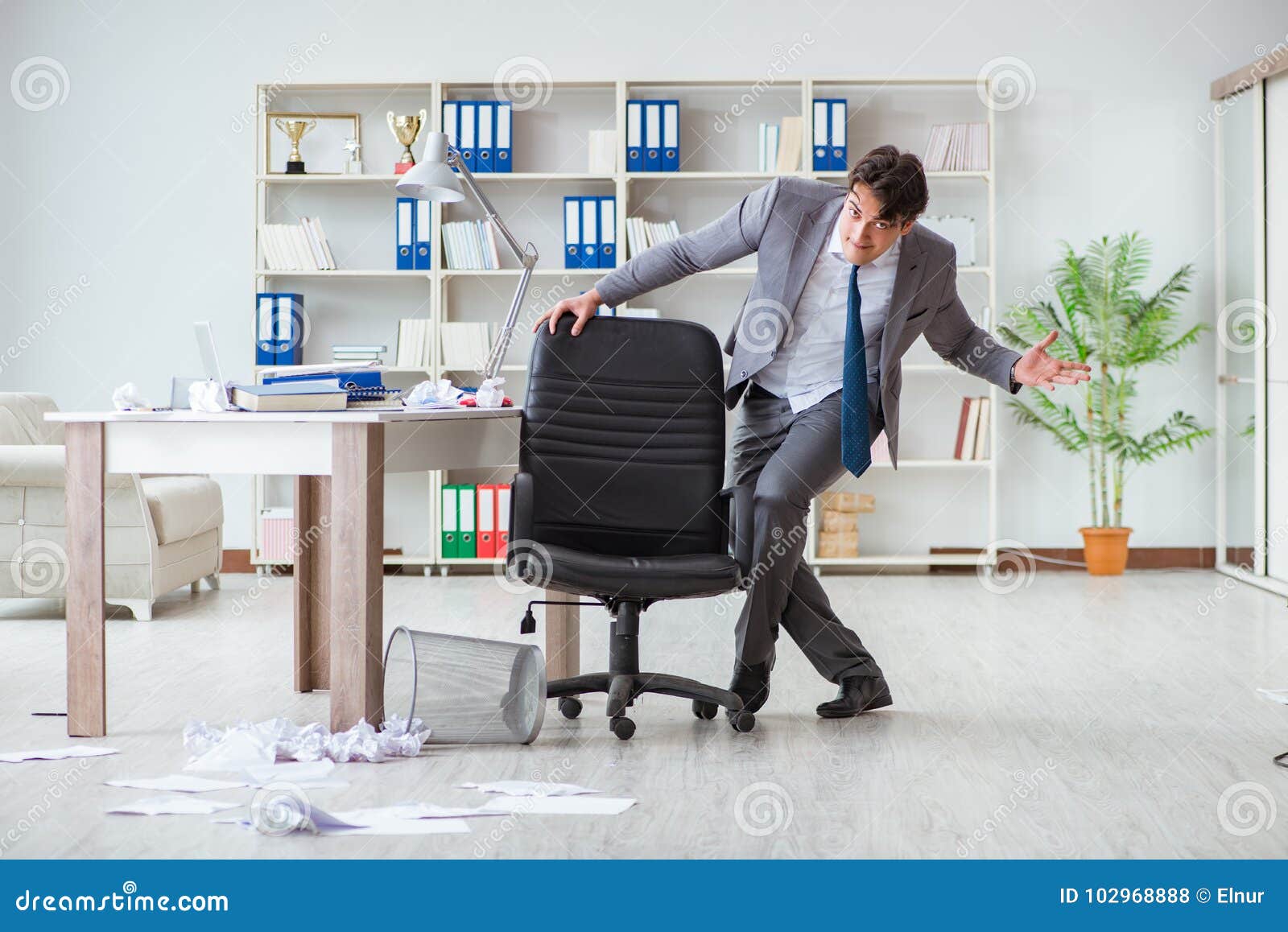 The Businessman Having Fun Taking a Break in the Office at Work Stock ...