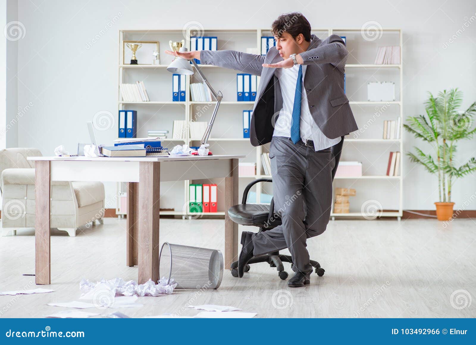 The Businessman Having Fun Taking a Break in the Office at Work Stock ...