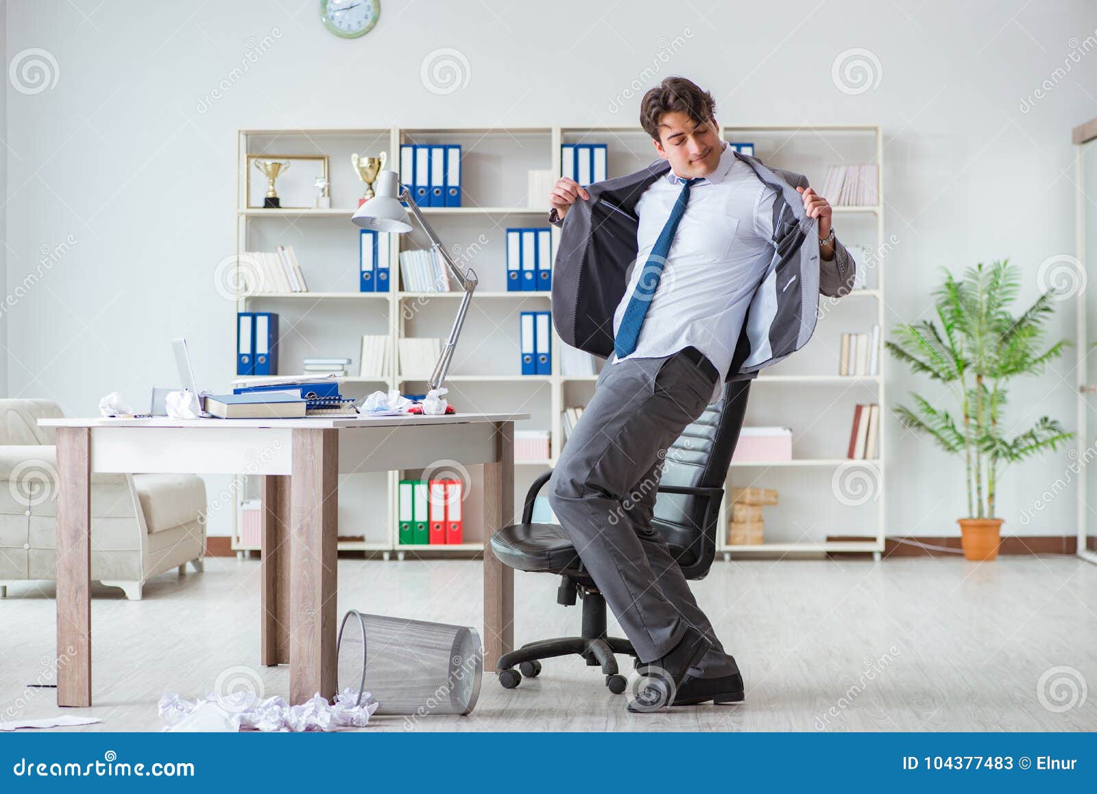 The Businessman Having Fun Taking a Break in the Office at Work Stock ...