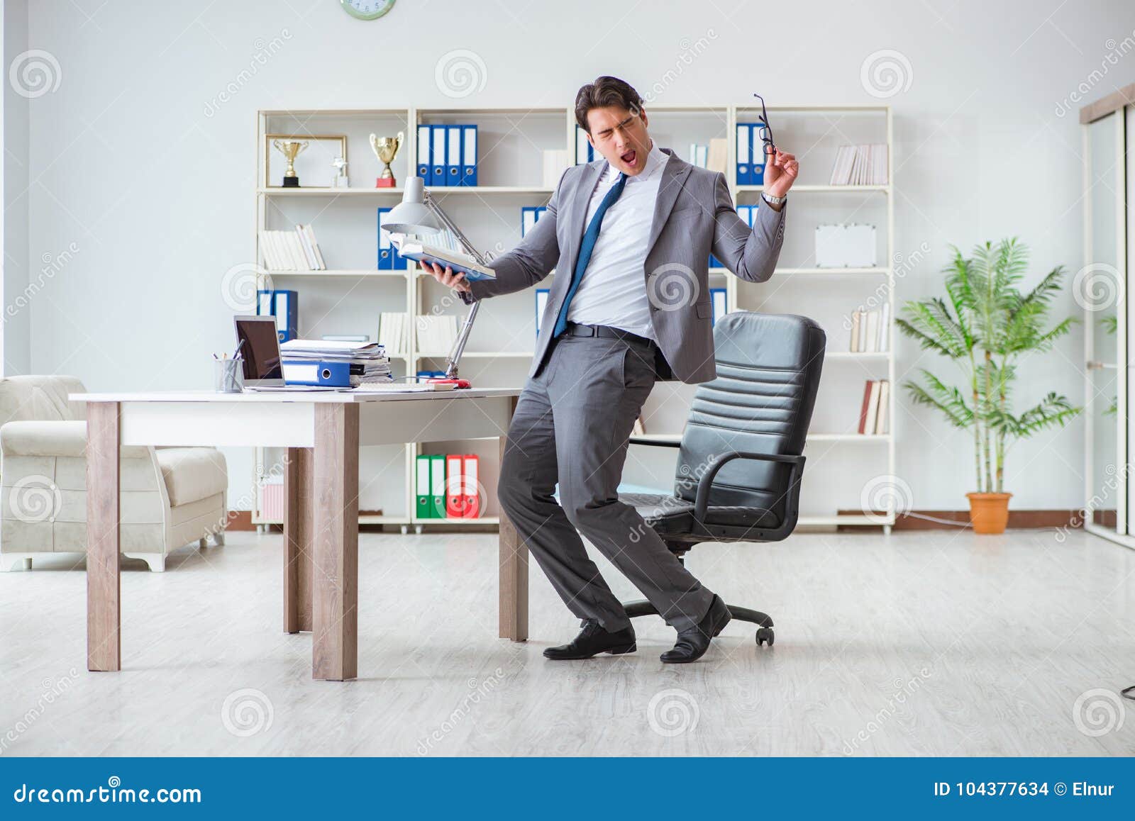The Businessman Having Fun Taking a Break in the Office at Work Stock ...
