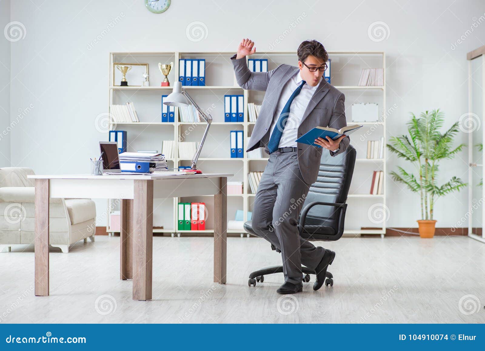 The Businessman Having Fun Taking a Break in the Office at Work Stock ...