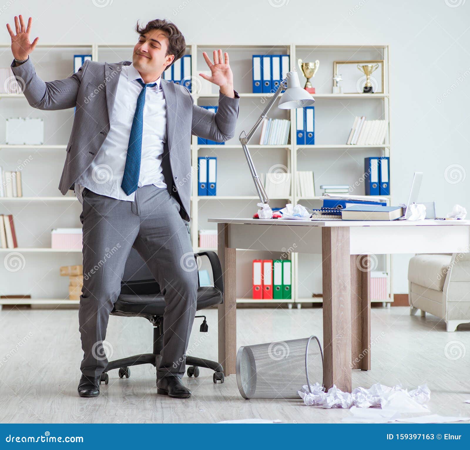 Businessman Having Fun Taking a Break in the Office at Work Stock Image ...