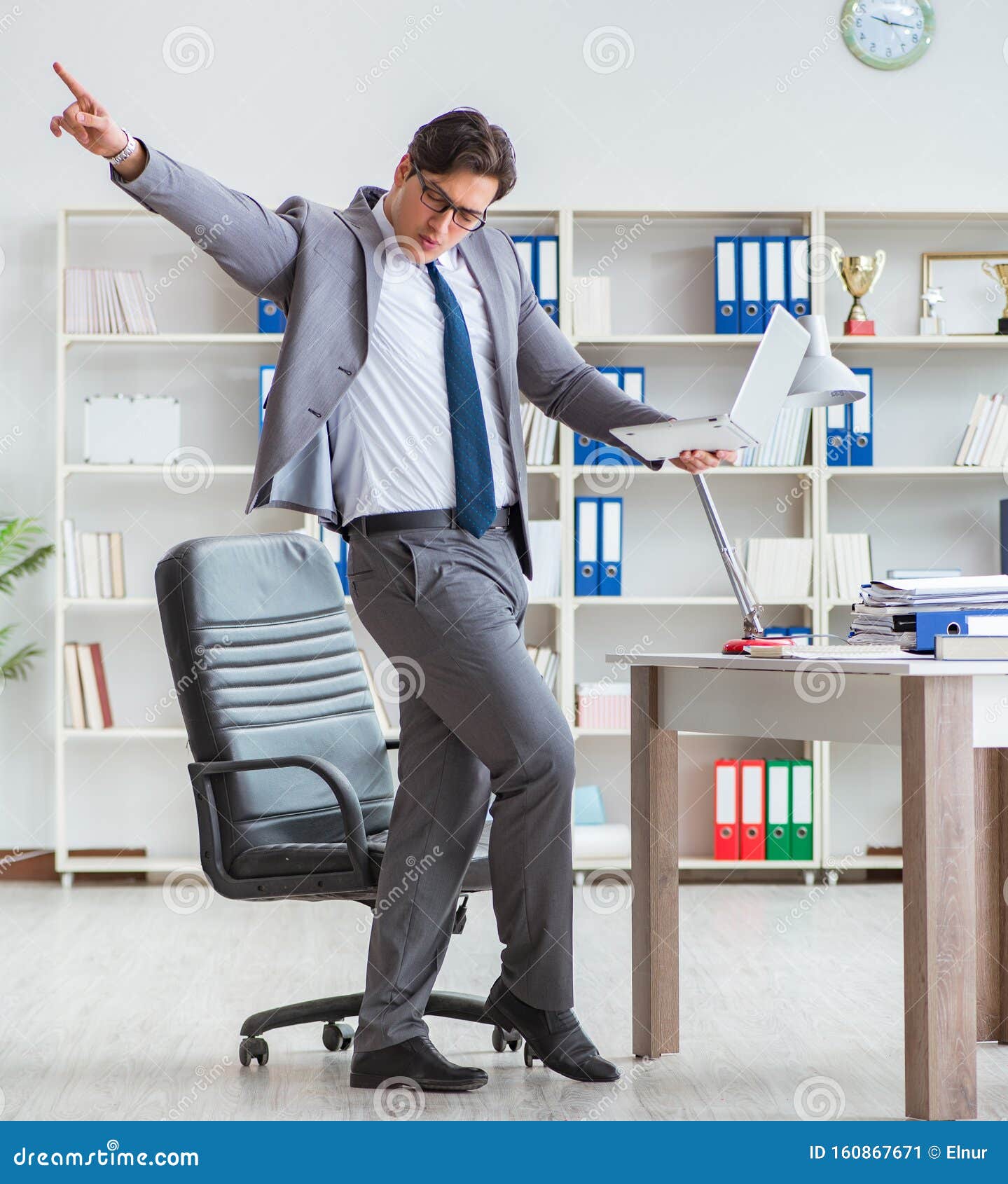 Businessman Having Fun Taking a Break in the Office at Work Stock Image ... Businessman Having Fun Taking a Break in the Office at Work Stock Image ...