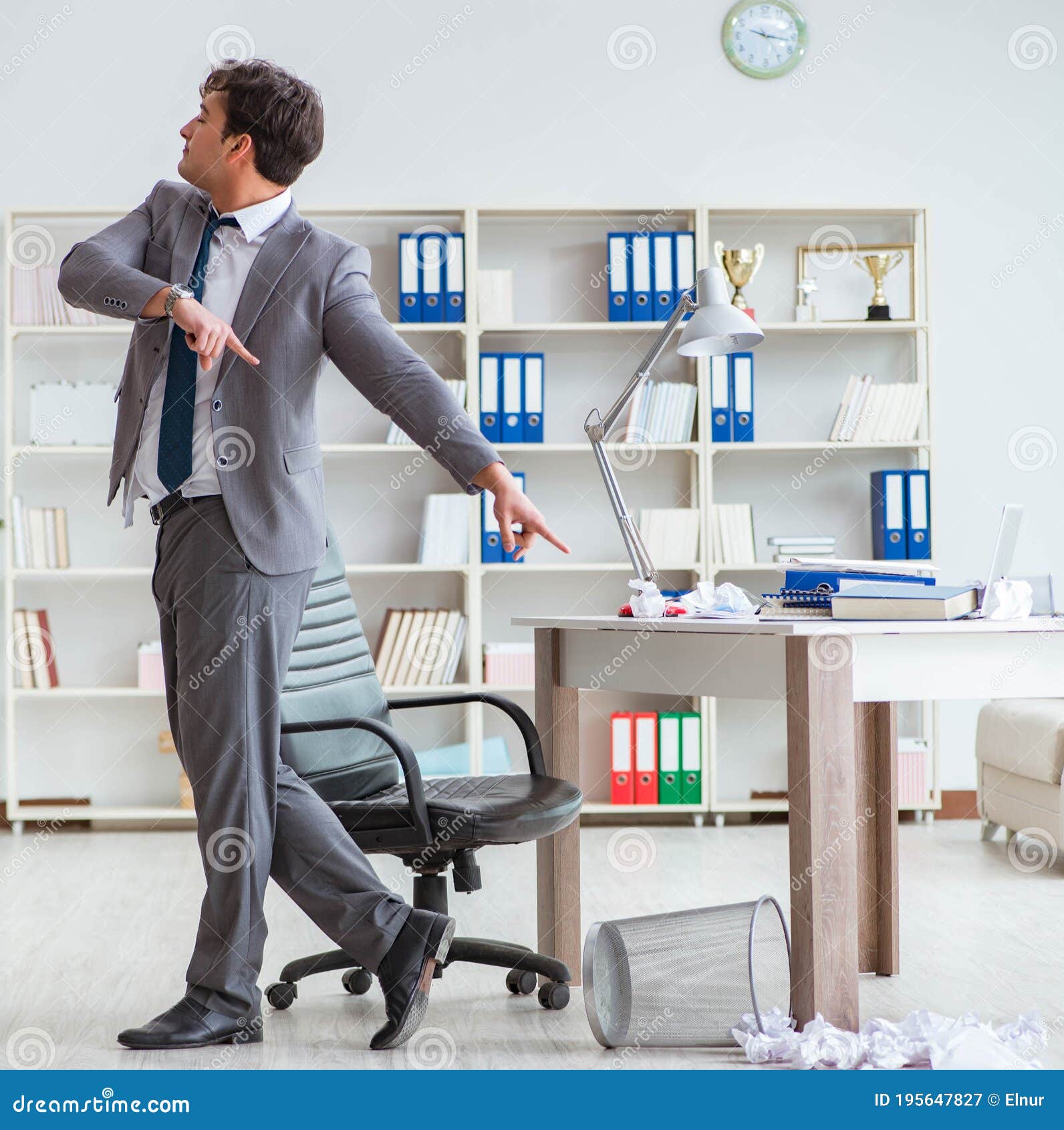 The Businessman Having Fun Taking a Break in the Office at Work Stock ...