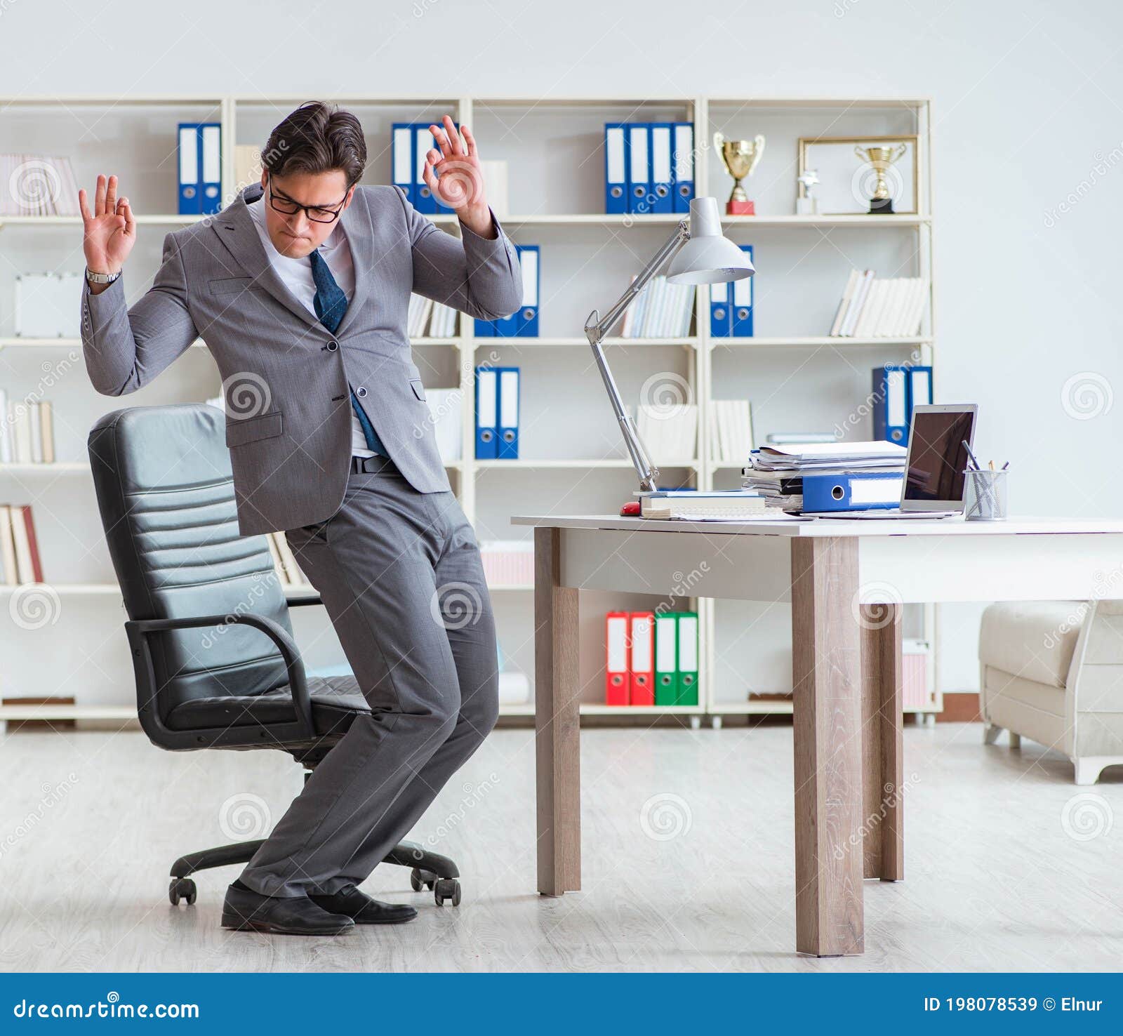 Businessman Having Fun Taking a Break in the Office at Work Stock Image ...