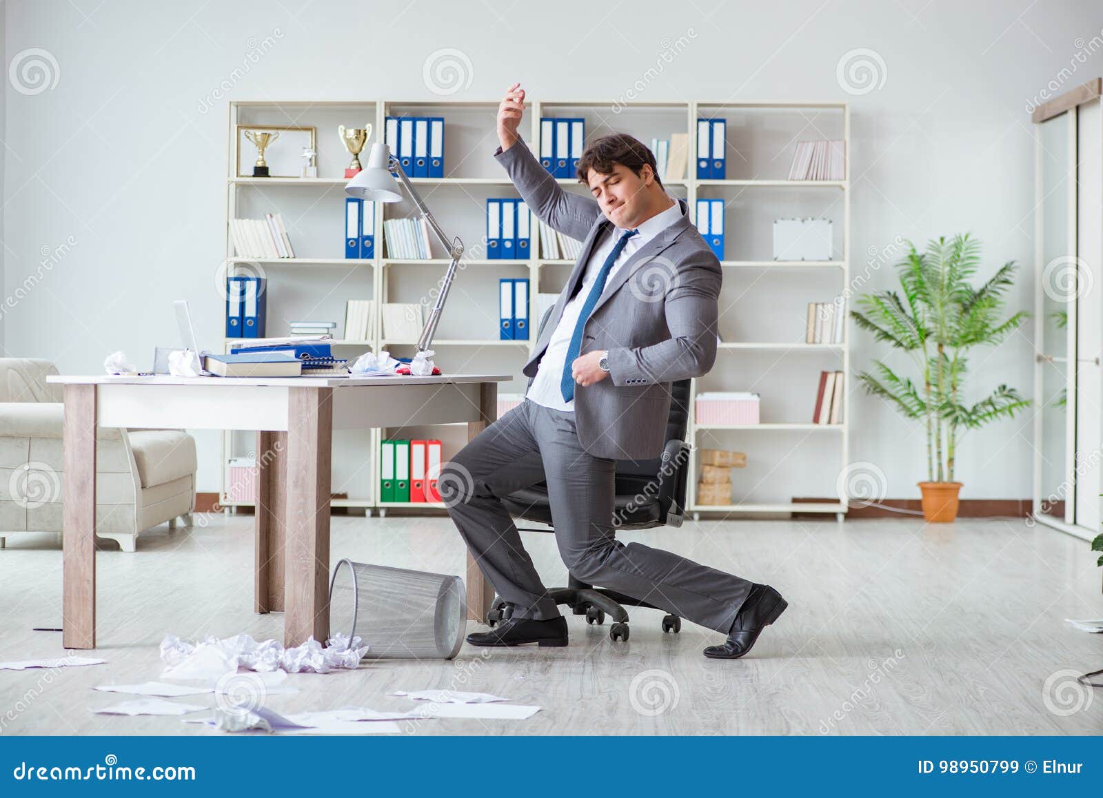 The Businessman Having Fun Taking a Break in the Office at Work Stock ...