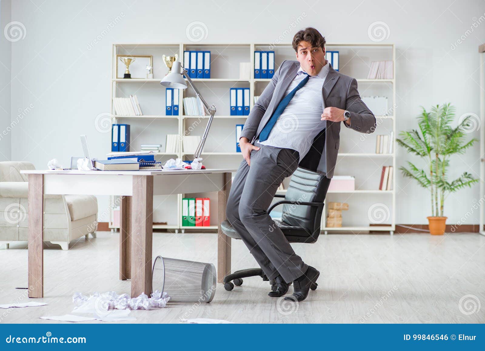 The Businessman Having Fun Taking a Break in the Office at Work Stock ...