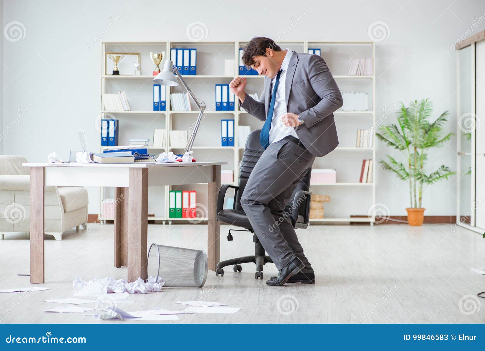 The Businessman Having Fun Taking a Break in the Office at Work Stock ...