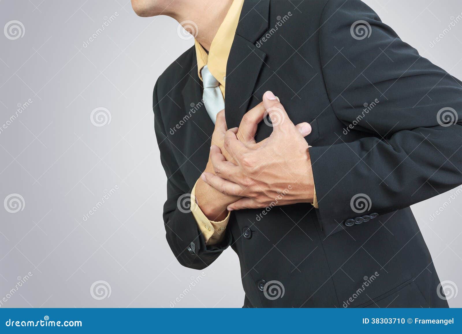 Businessman Having Heart Attack Stock Photo - Image of attire, illness ...