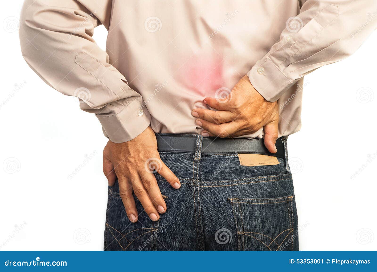 Businessman Having Lower Back Pain,Office Syndrome Concept Stock Image ...