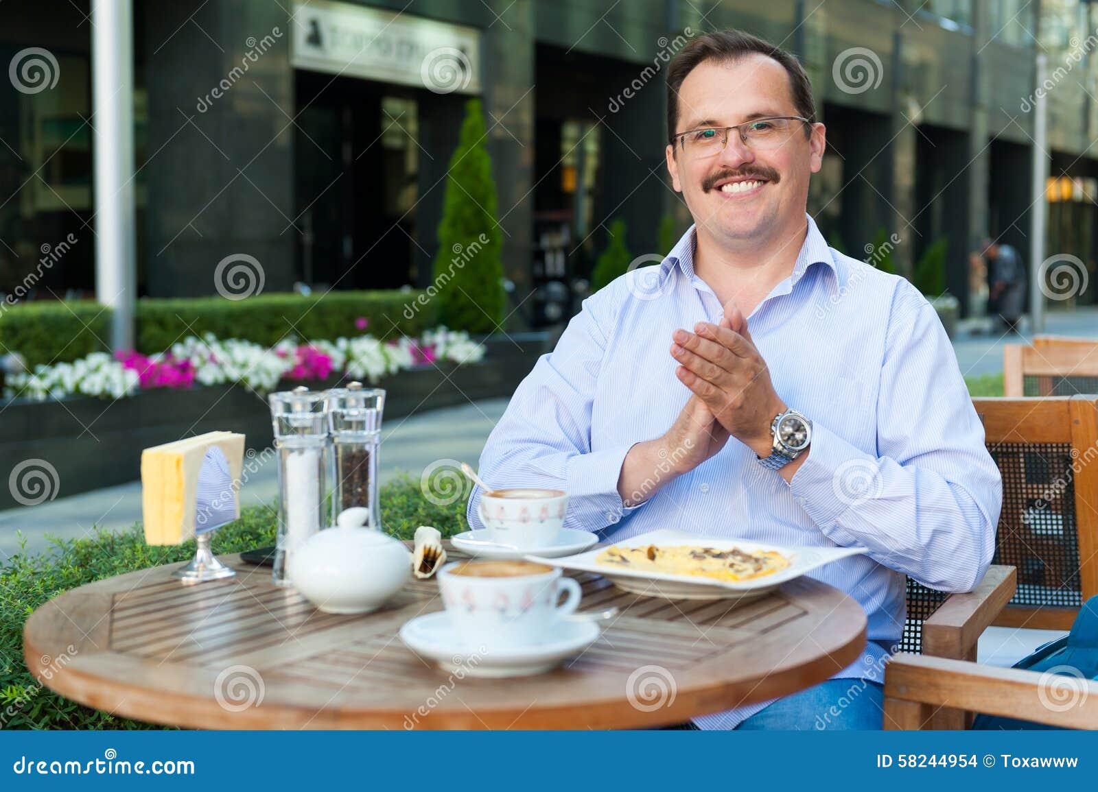 Businessman having lunch stock photo. Image of work, food - 58244954
