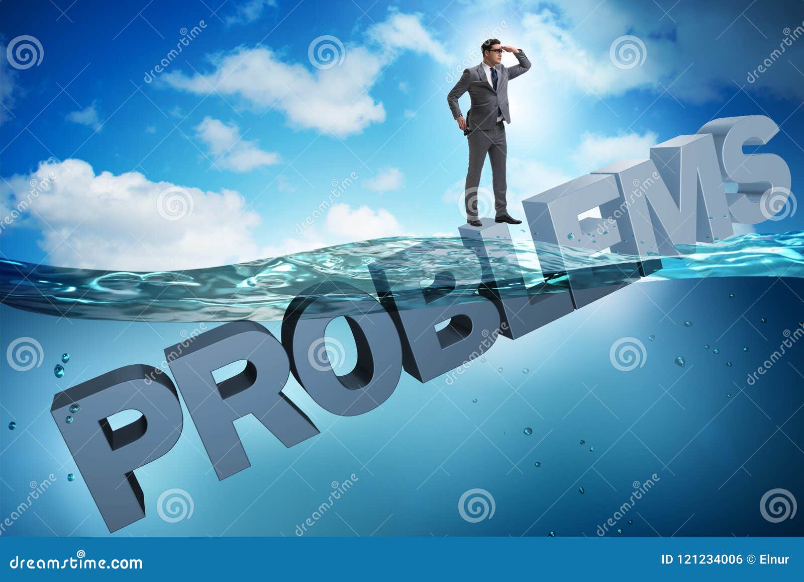The Businessman Having Problems in Business Concept Stock Illustration ...