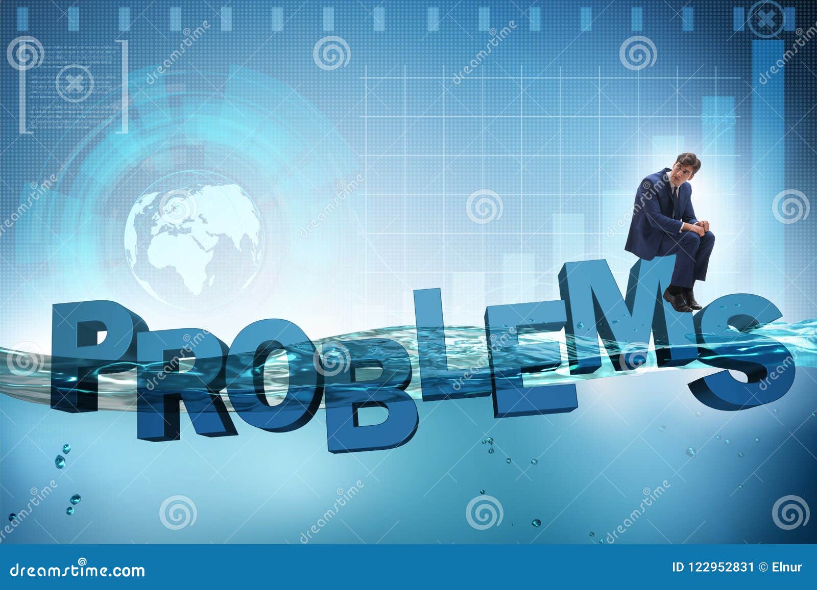 The Businessman Having Problems in Business Concept Stock Image - Image ...