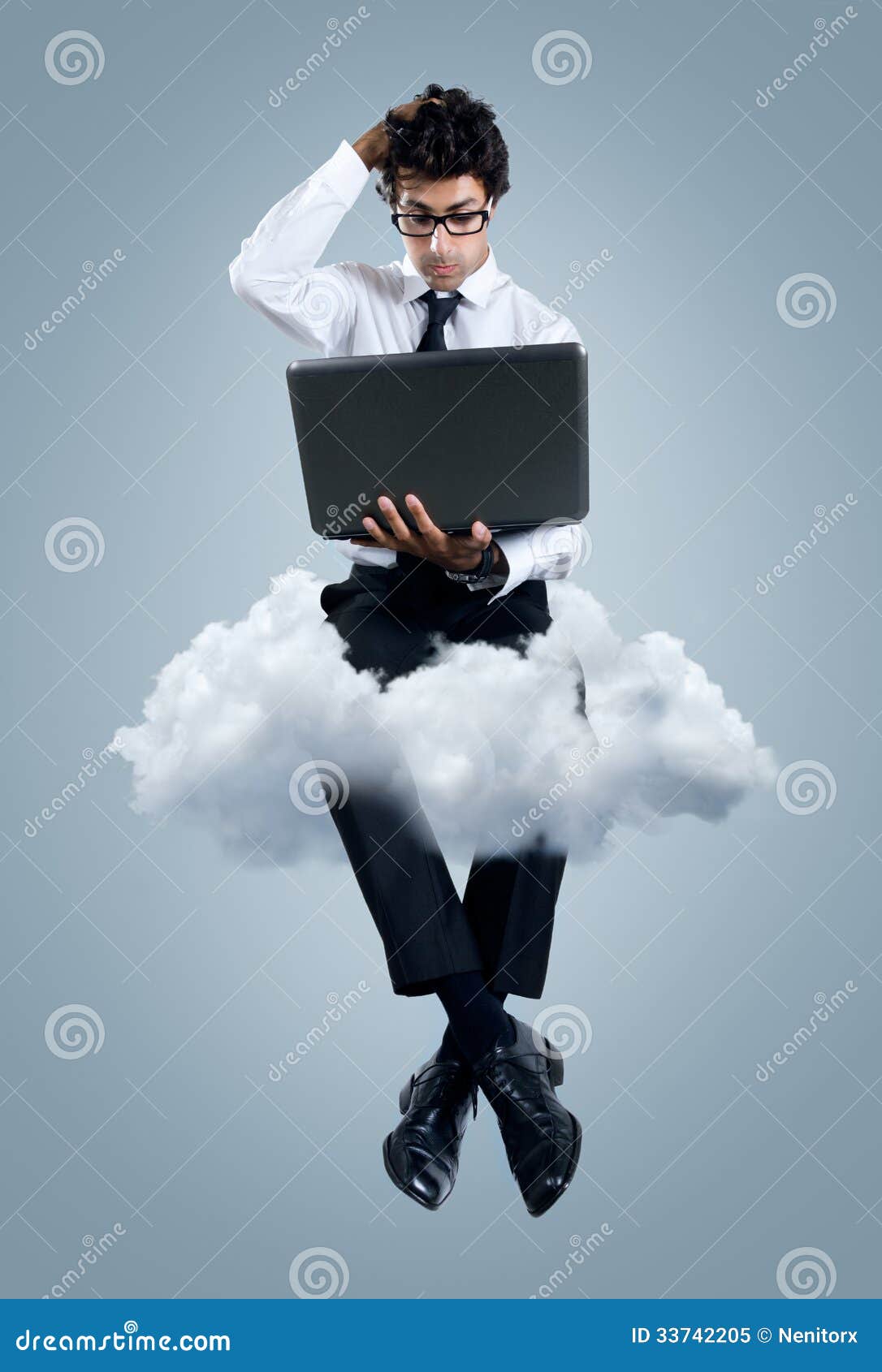 Businessman Having Problems with Cloud Computing Technology Stock Image ...