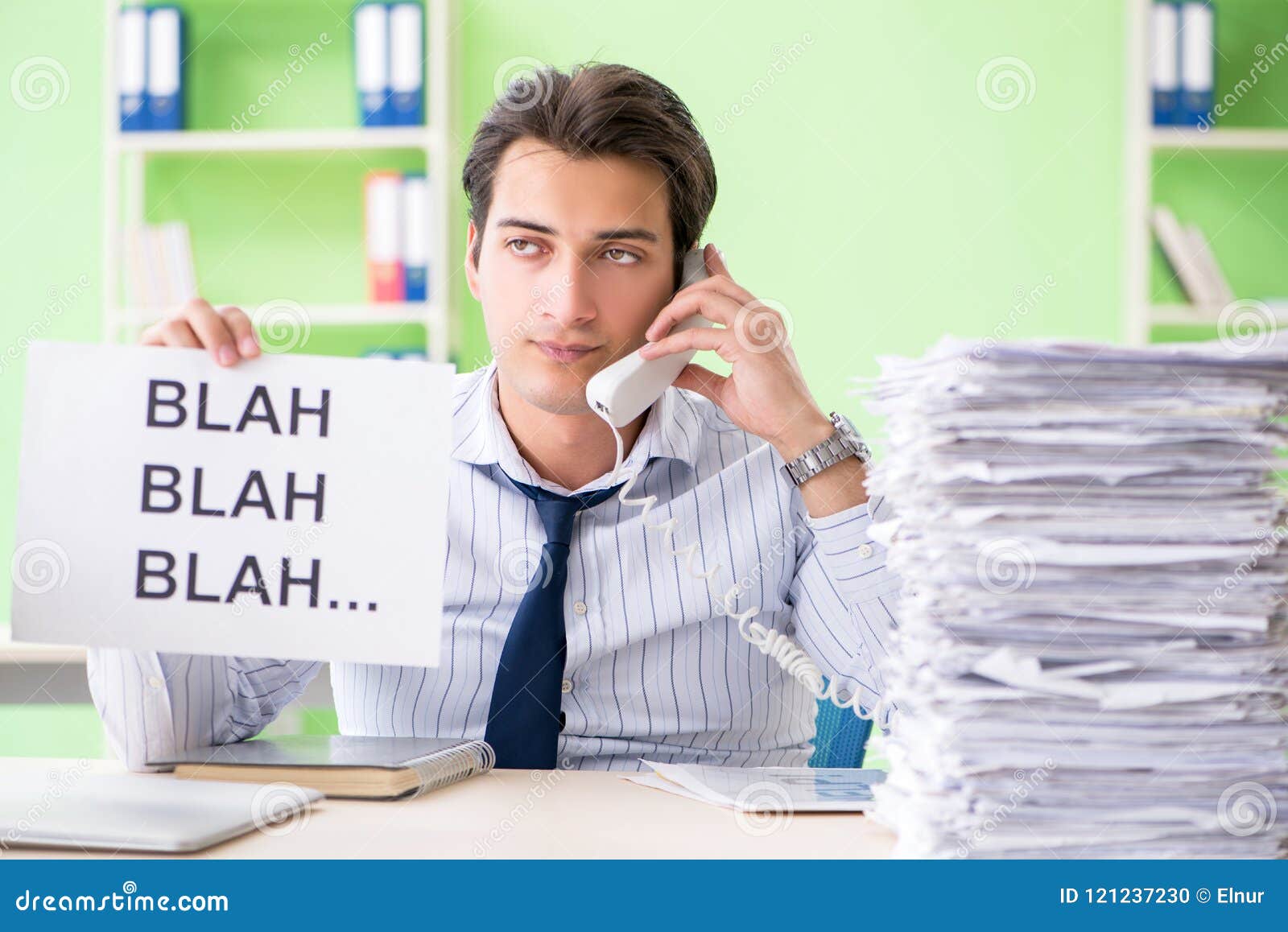 The Businessman Having Problems with Paperwork and Workload Stock Photo ...