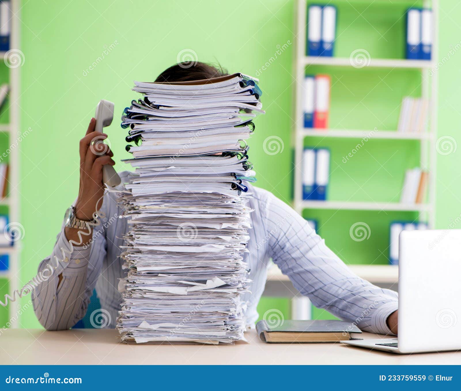 Businessman Having Problems with Paperwork and Workload Stock Image ...