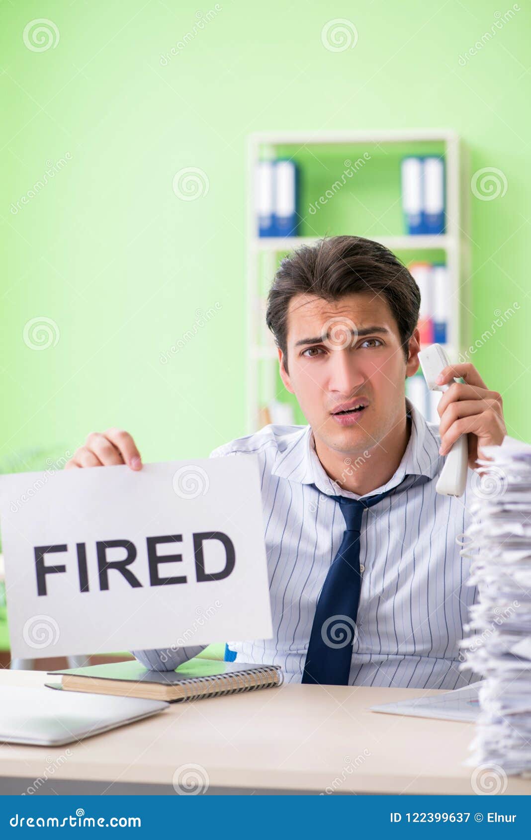 The Businessman Having Problems with Paperwork and Workload Stock Image ...