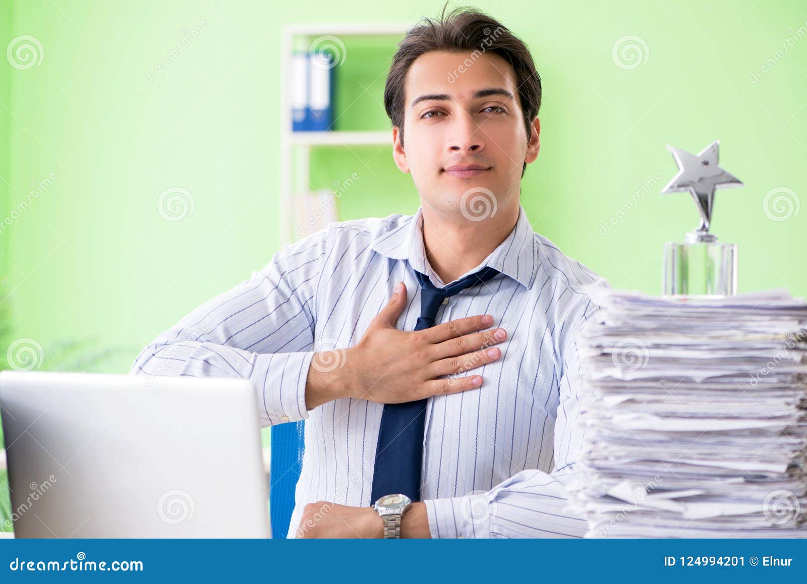 The Businessman Having Problems with Paperwork and Workload Stock Image ...