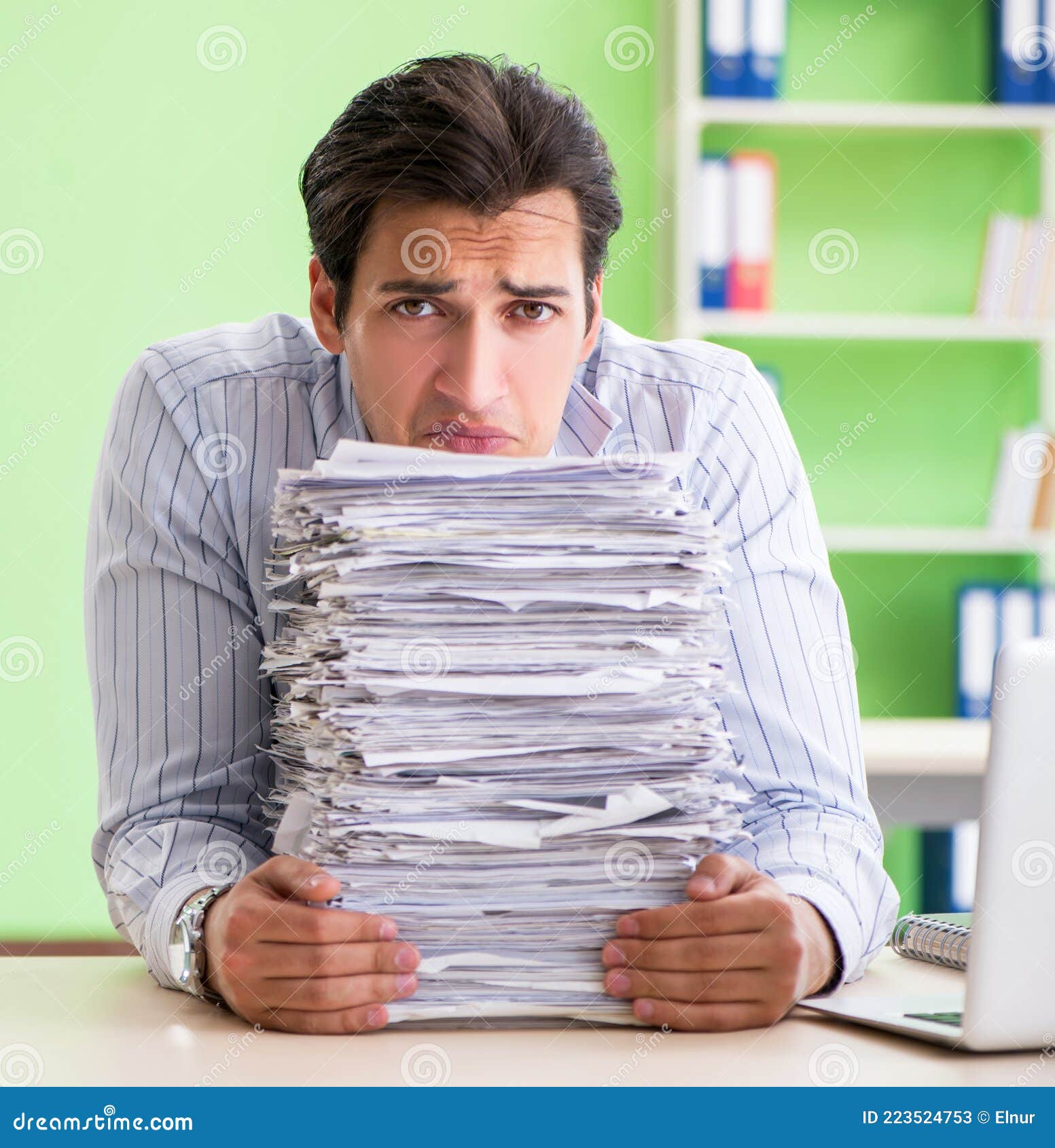 Businessman Having Problems with Paperwork and Workload Stock Image ...
