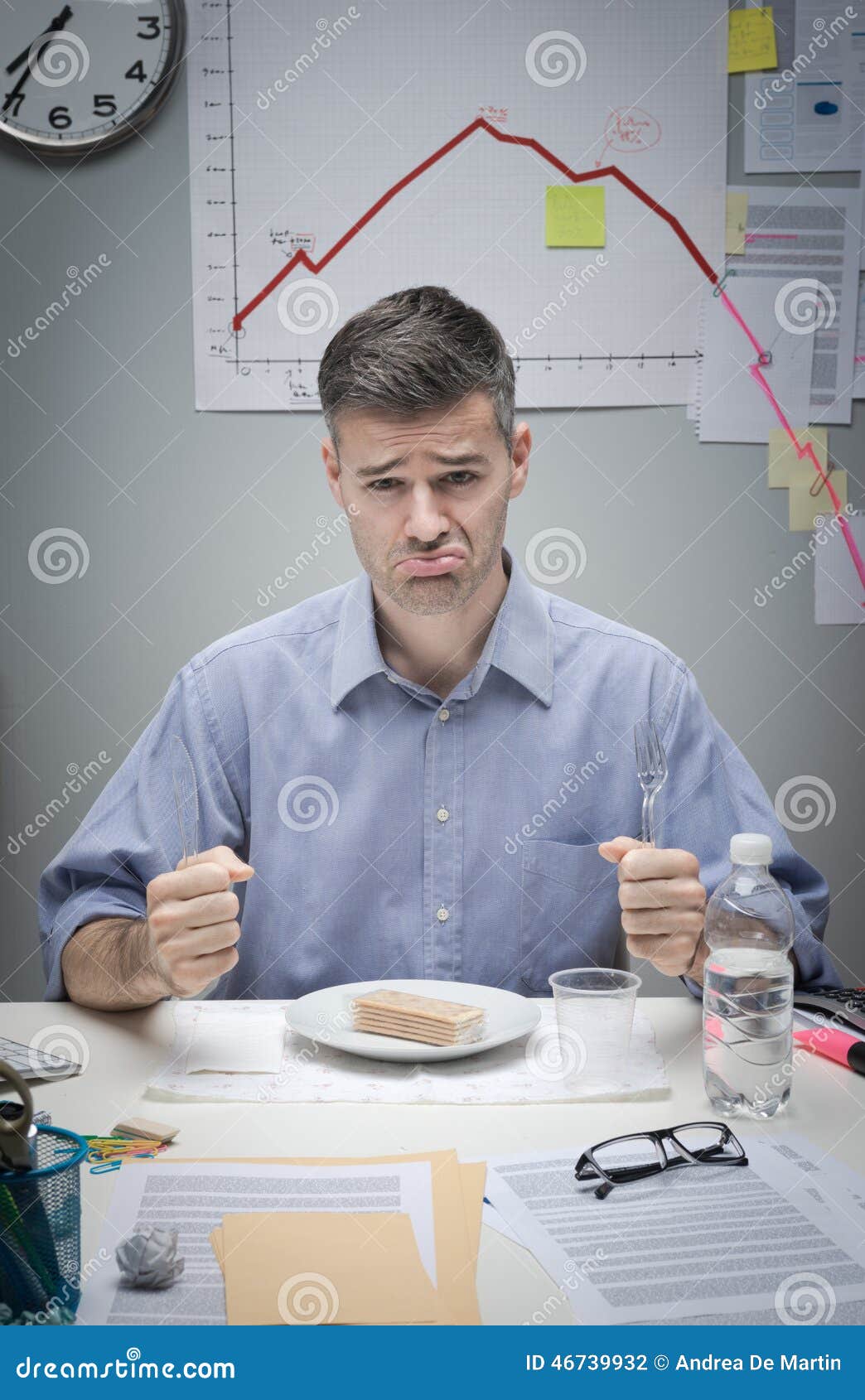 Businessman Having A Sad Lunch Stock Photo - Image of advisor, crackers ...