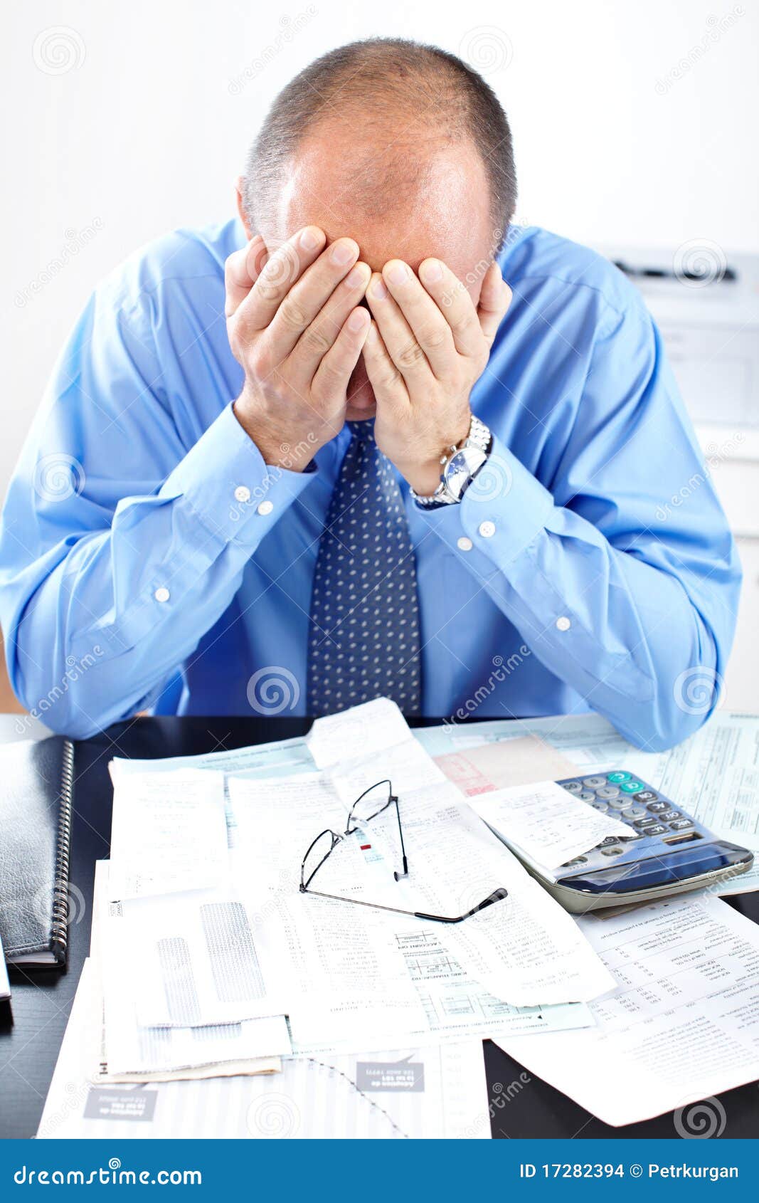 Businessman having stress stock photo. Image of bookkeeper - 17282394