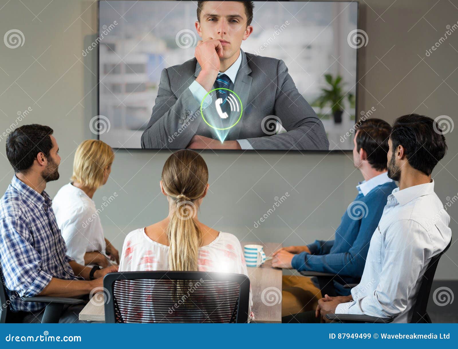 Businessman Having a Video Call with Colleagues Stock Image - Image of ... Businessman Having a Video Call with Colleagues Stock Image - Image of ...