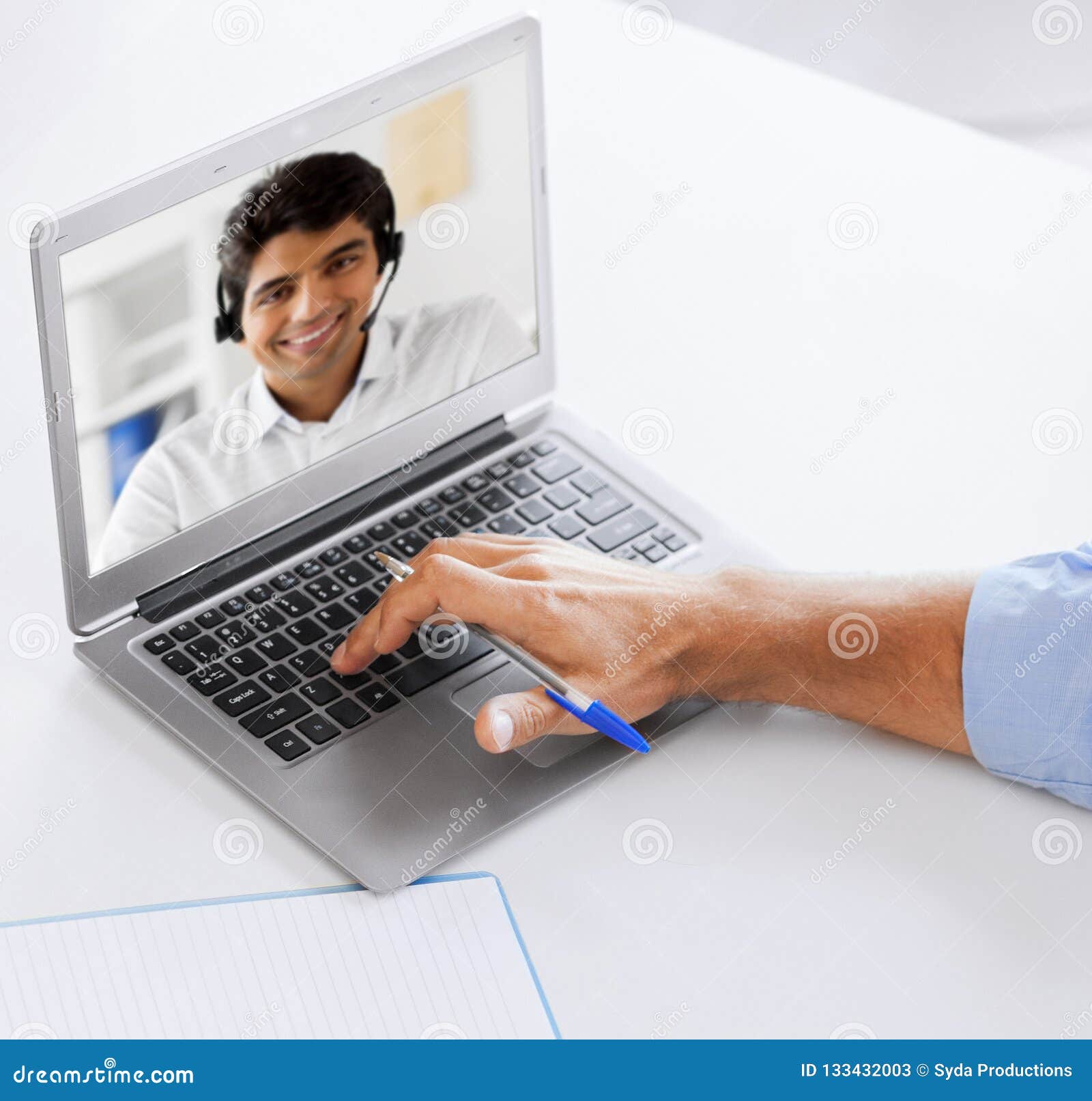 Businessman Having Video Call on Laptop at Office Stock Image - Image ... Businessman Having Video Call on Laptop at Office Stock Image - Image ...