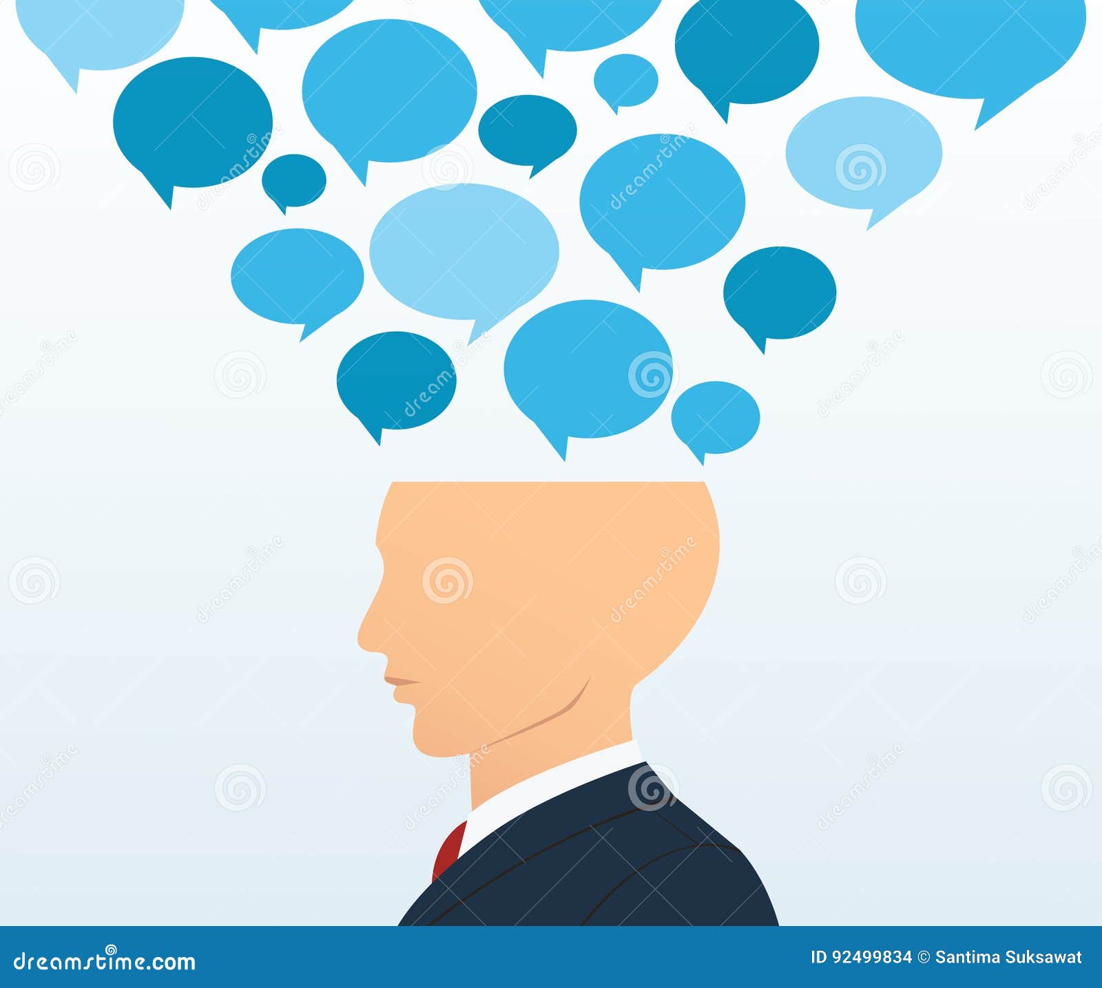 Businessman Head with Chat Box Vector Stock Vector - Illustration of ...